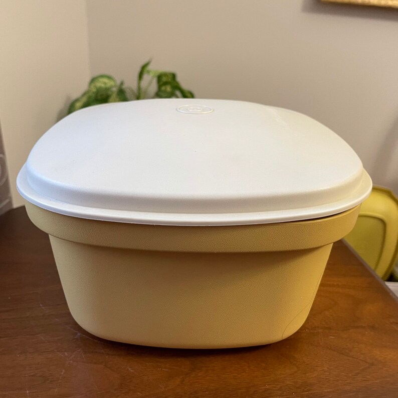 Tupperware Harvest Gold Container, Covered Vegetable Rice Steamer ...
