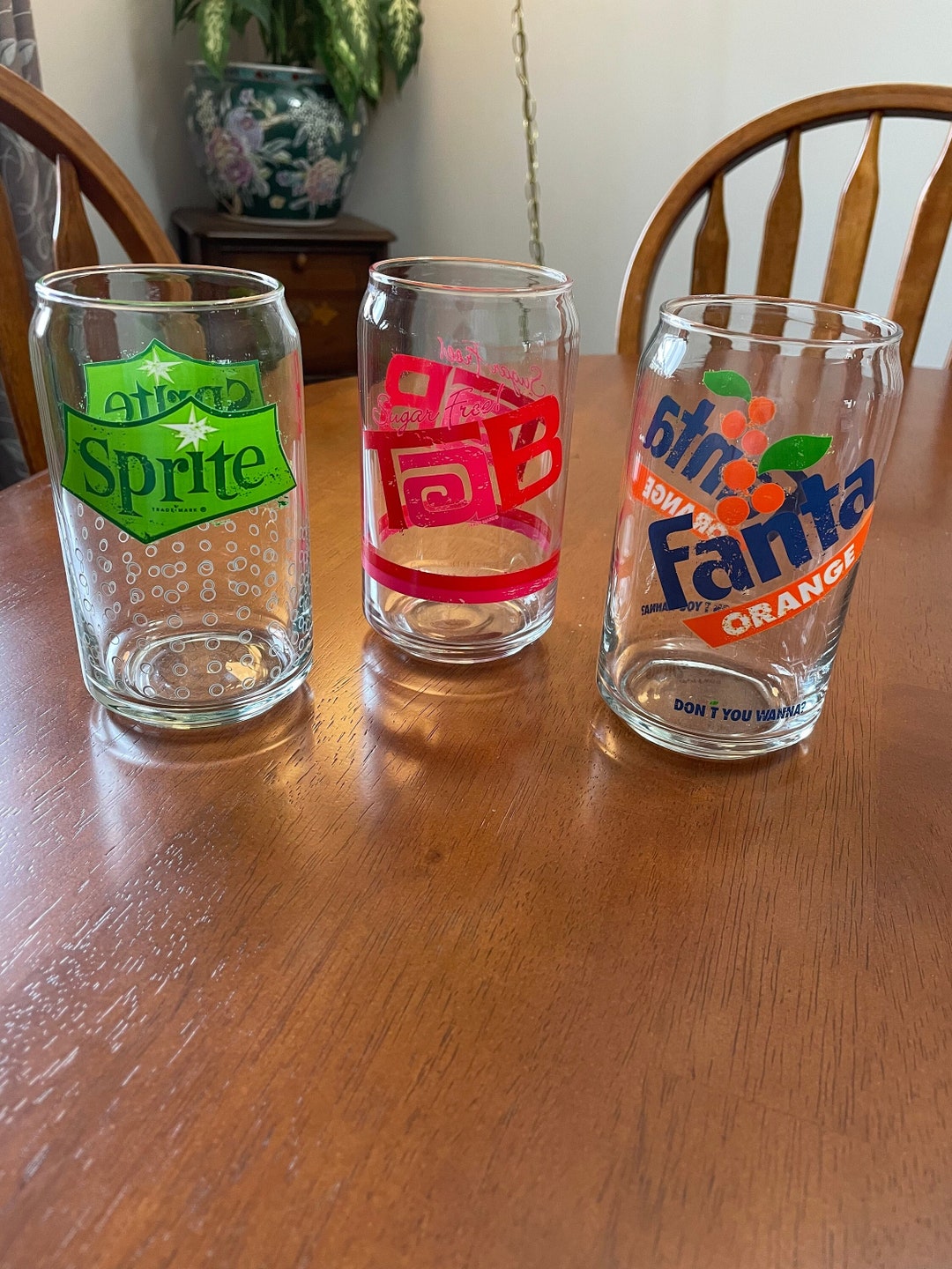 Glass Can Sprite Fanta Tab Set of Three Tumblers - Etsy