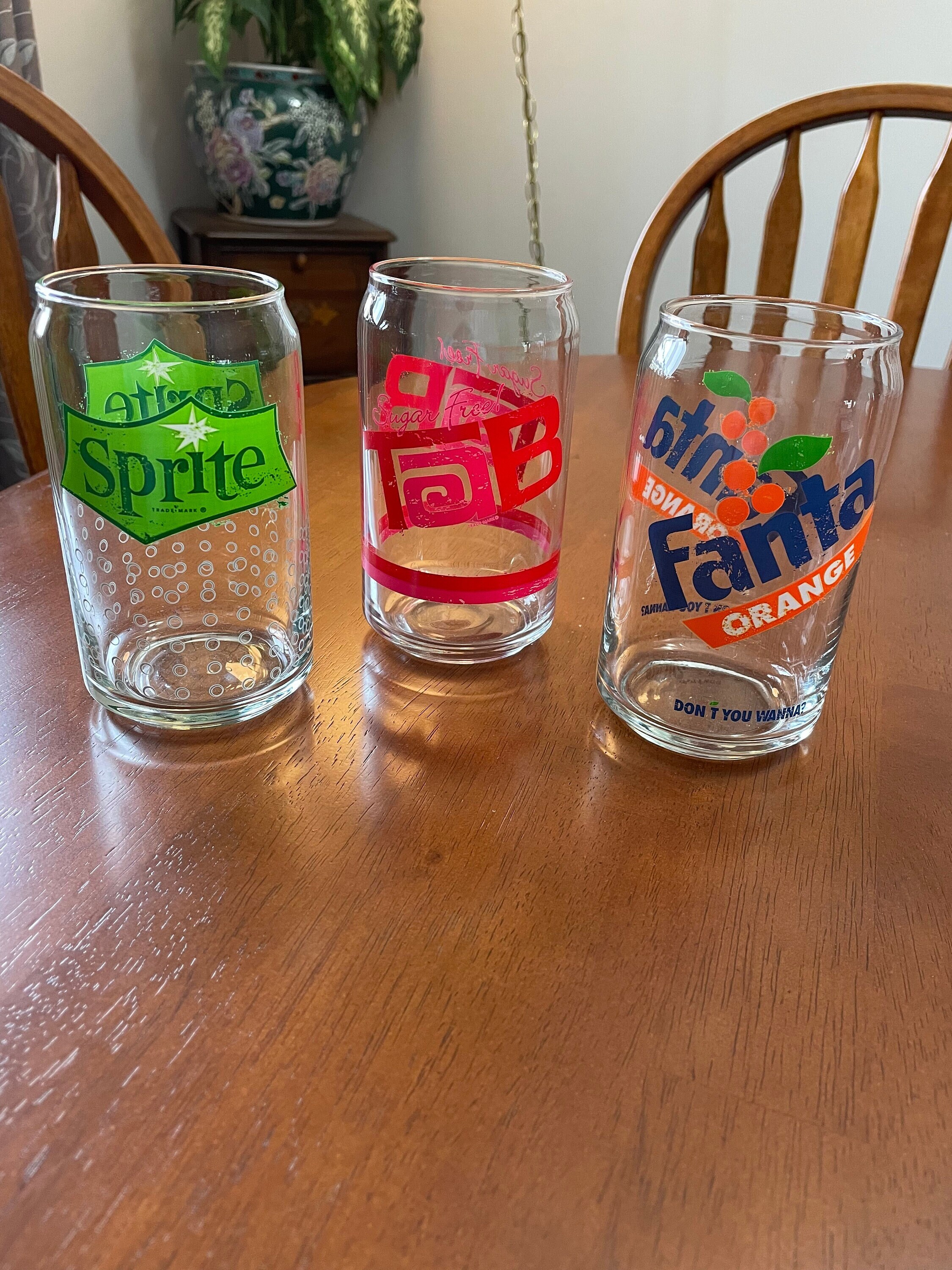 Glass Can, Sprite, Fanta, Tab, Set of Three, Tumblers, Drinnking Glasss ...