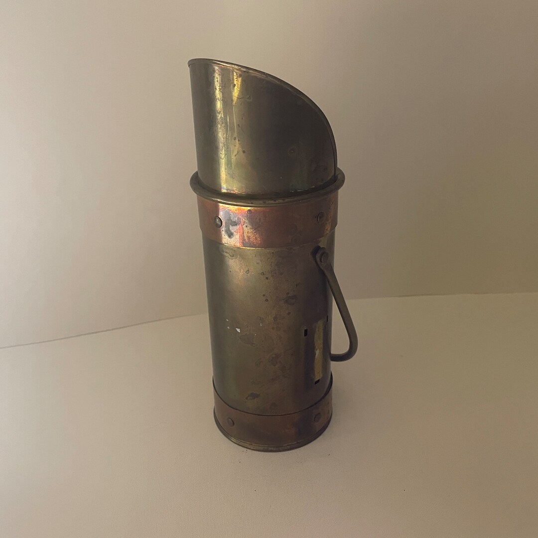 Brass & Copper MATCH HOLDER for Long Stick Matches, Fireplace, Office ...