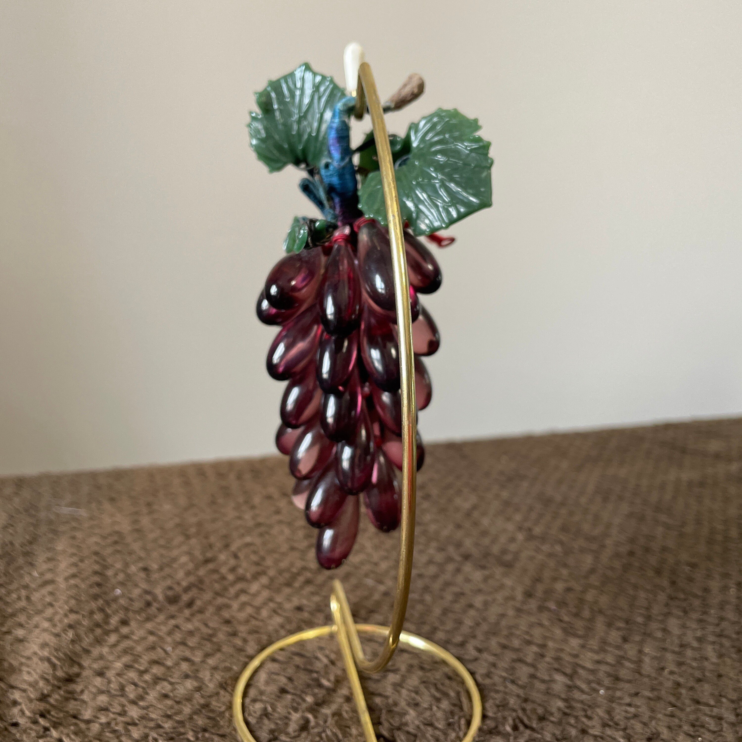 Purple Glass Grapes Grape Cluster Tabletop Decor Wine - Etsy