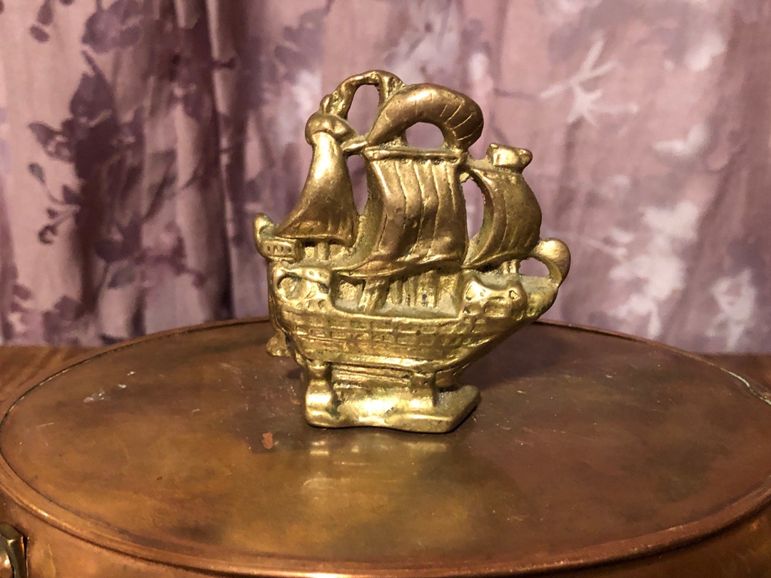 Brass Ship, Ship Mast, Miniature Ship, Ornate Design, Nautical ...