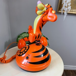 Tigger Animated Talking Telephone, Touch Phone, Disney, Bouncing Tigger ...