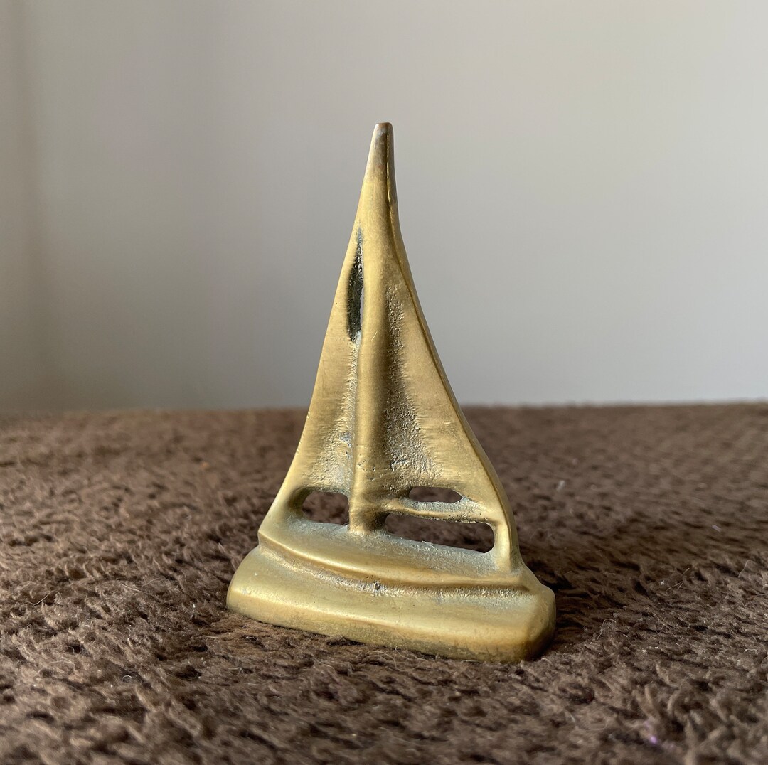 Brass Sailboat, Mast, Miniature Ship, Ornate Design, Nautical ...