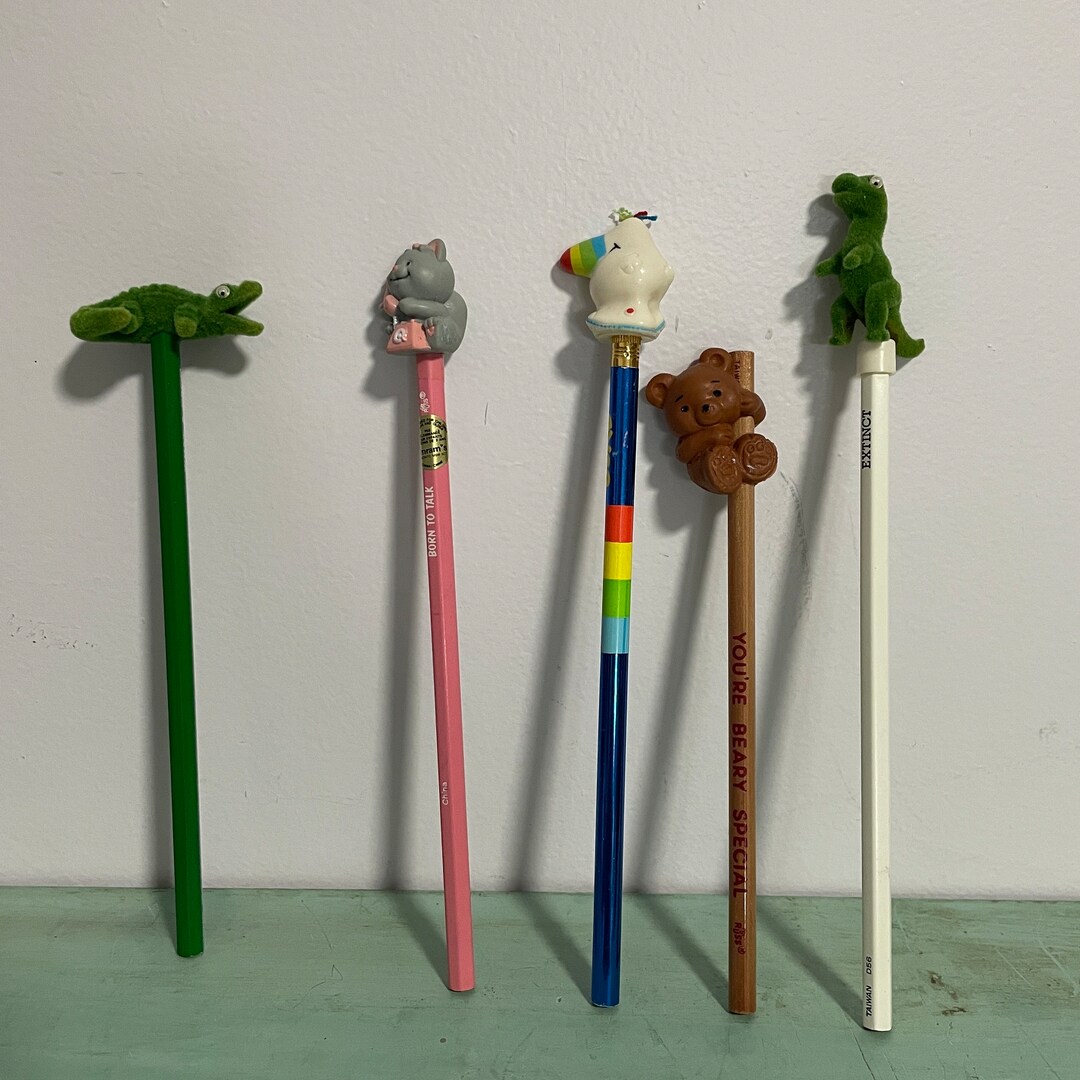 PENCIL TOPPER, Alligator, Bear, Toucan, Kitten on the Phone, Dinosaur ...