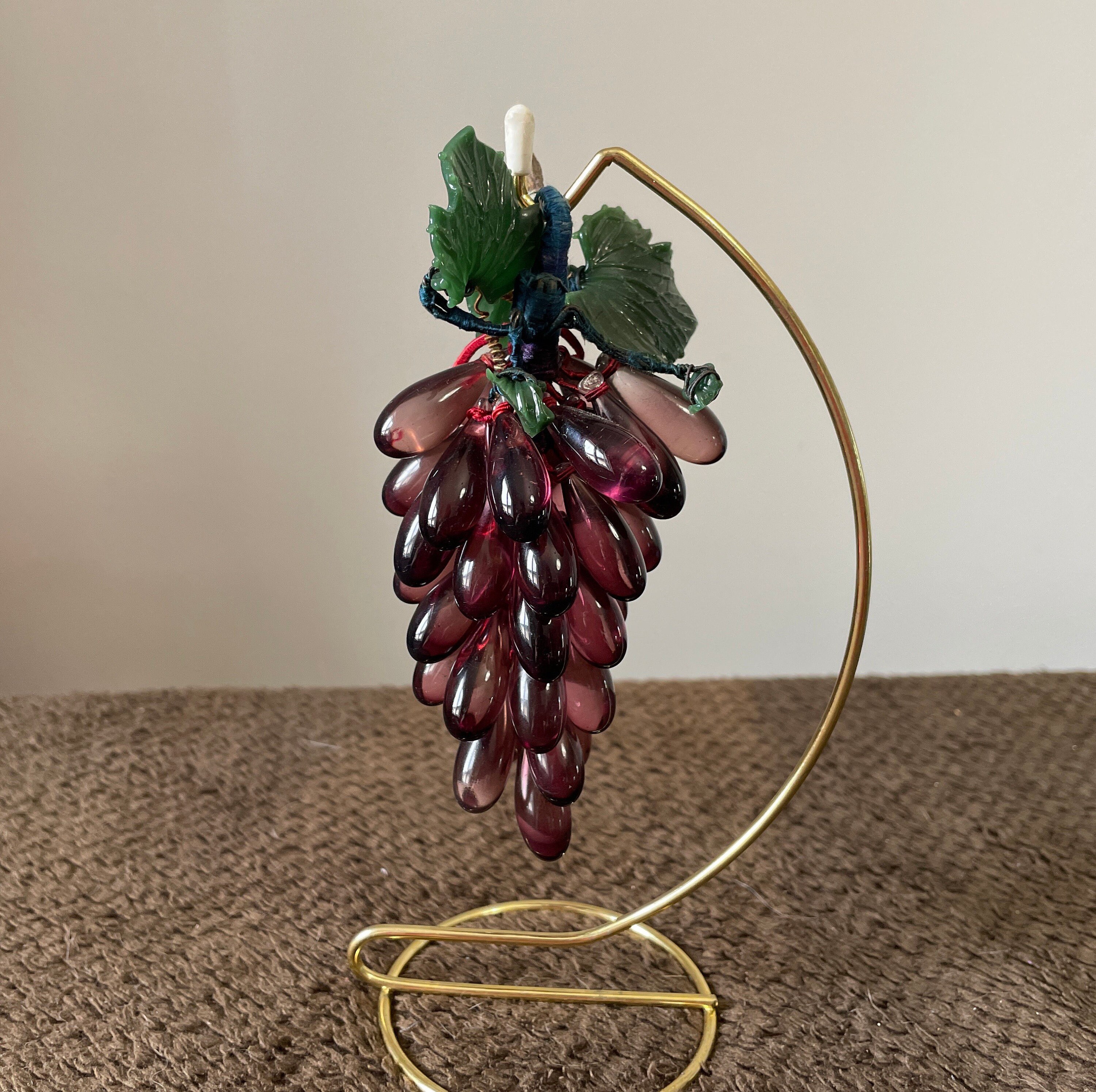 Purple Glass Grapes Grape Cluster Tabletop Decor Wine - Etsy