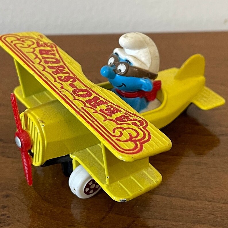 Smurf Diecast Car Aero-smurf Airplane Aviator Papa Smurf - Etsy