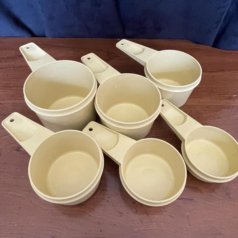 Tupperware, Stackable Measuring Cups, Mustard Yellow, TW, 761-3, 762-3 ...