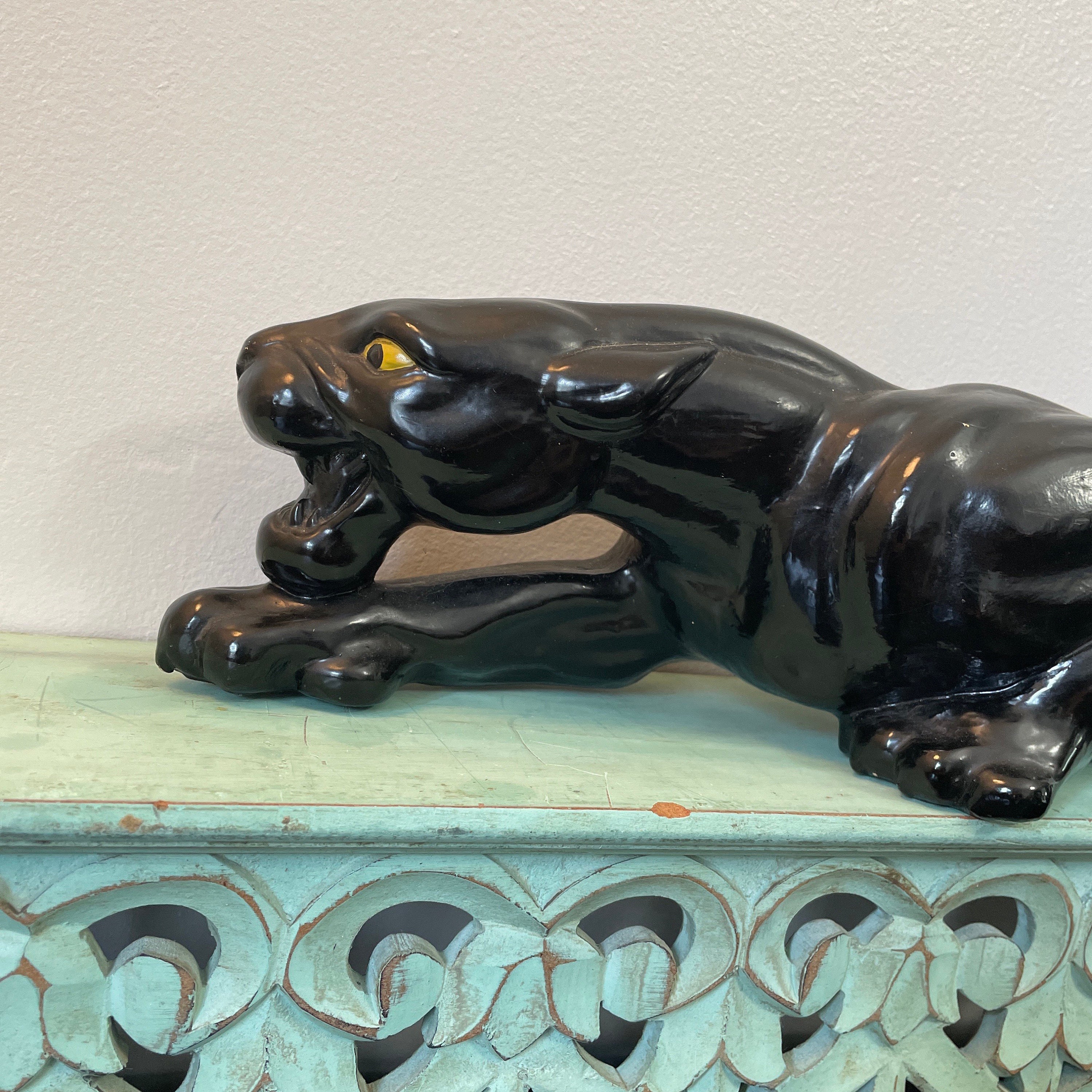Black Panther, Genuine Hand Painted, Devon Ware, Chalkware, Home Decor ...