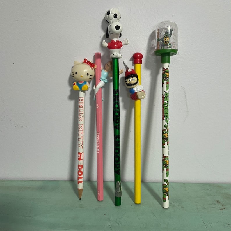 PENCIL TOPPER, Hello Kitty, Ninja Turtle, Ballerina, Snoopy, Mario ...