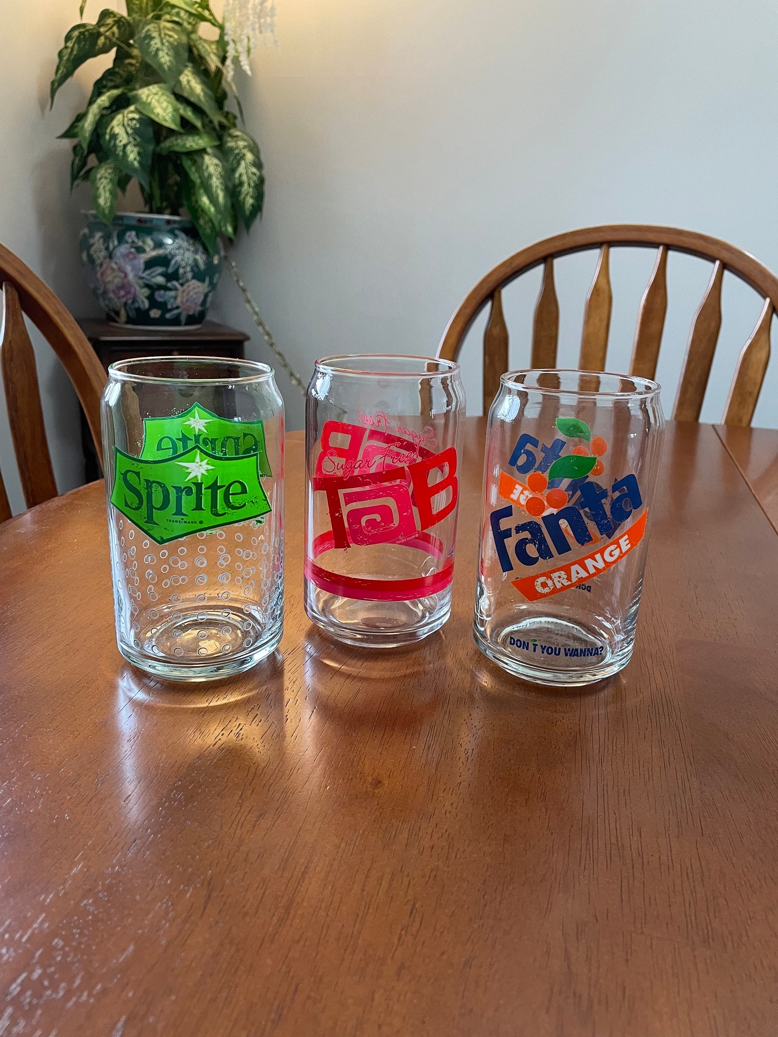 Glass Can Sprite Fanta Tab Set of Three Tumblers - Etsy