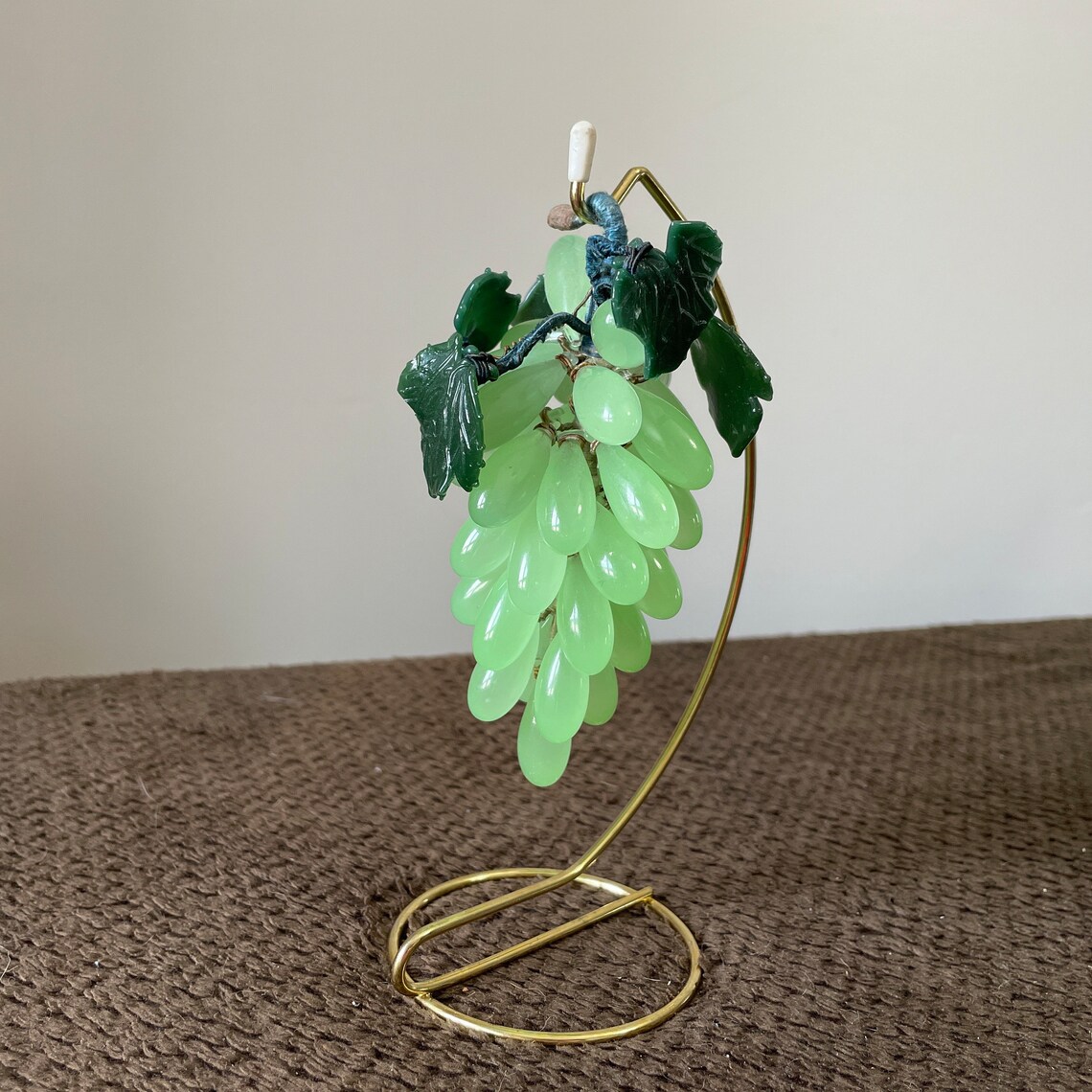 Green Glass Grapes Grape Cluster Tabletop Decor Wine Glass - Etsy