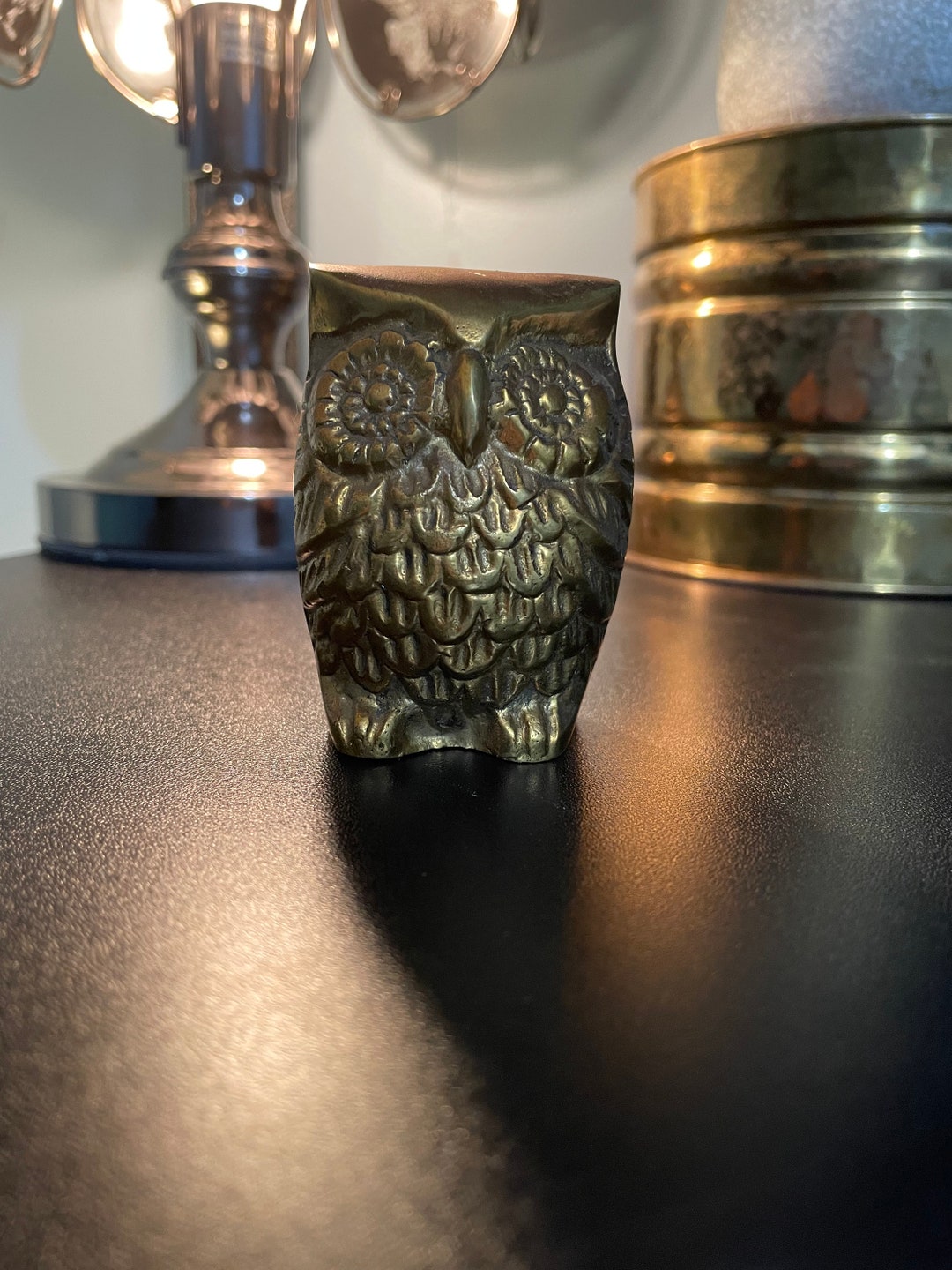 Brass Owl, Table Top Decor, Figurine, Vintage - Etsy