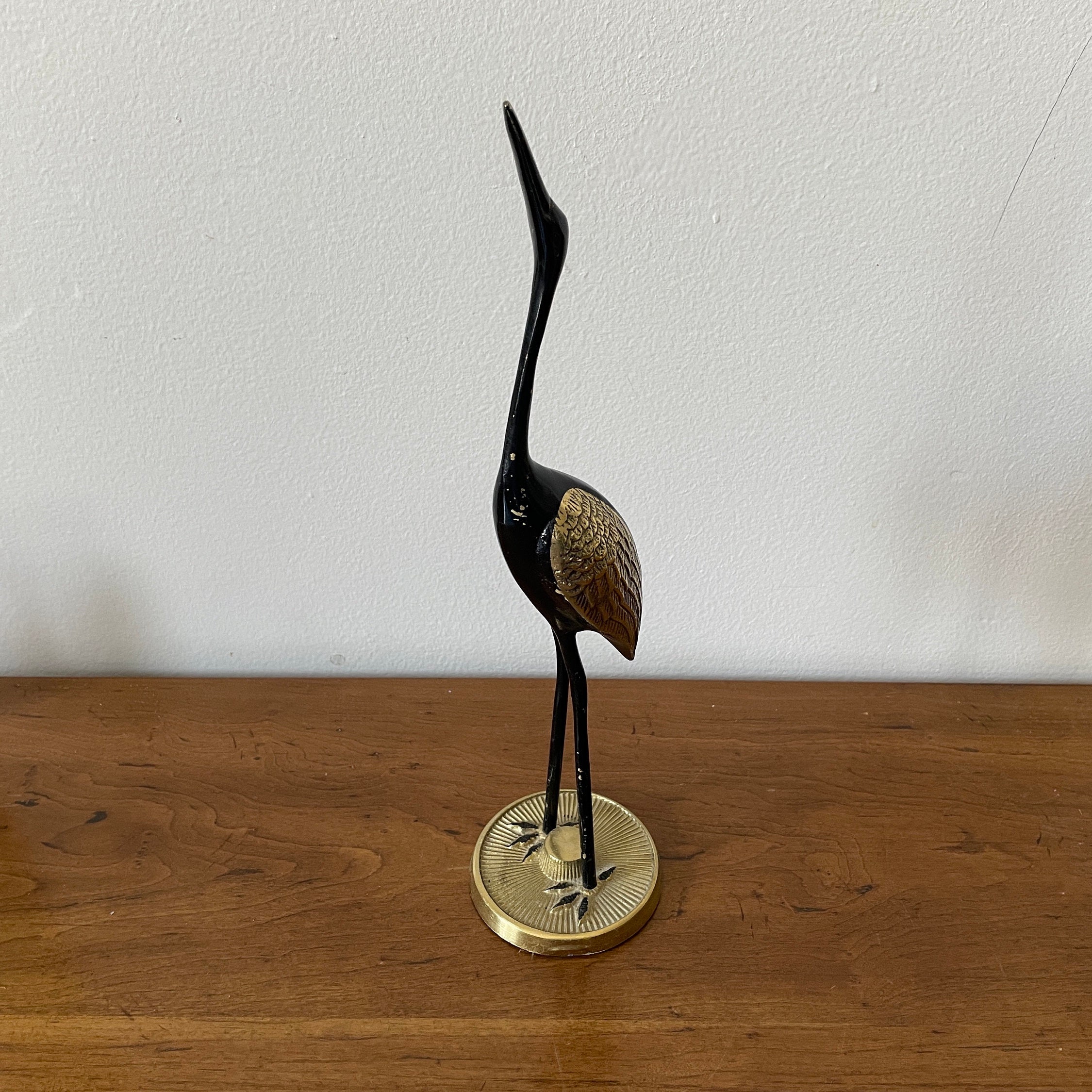 Brass Black Crane Long Legged Bird Long Neck Bird the - Etsy