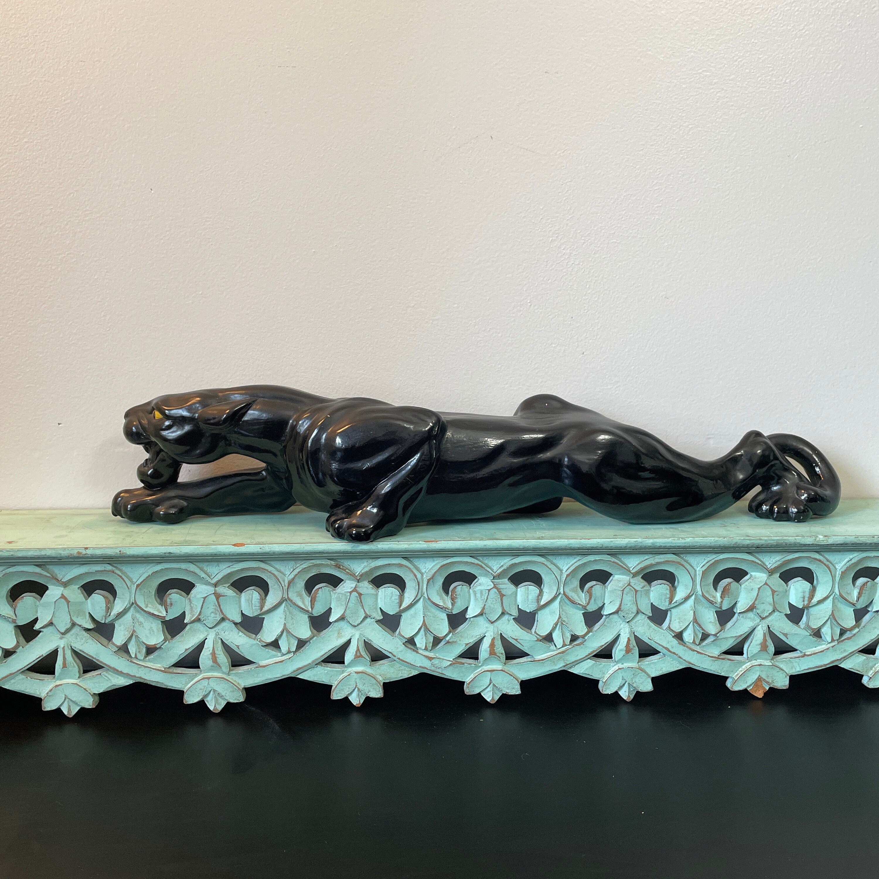 Black Panther, Genuine Hand Painted, Devon Ware, Chalkware, Home Decor ...