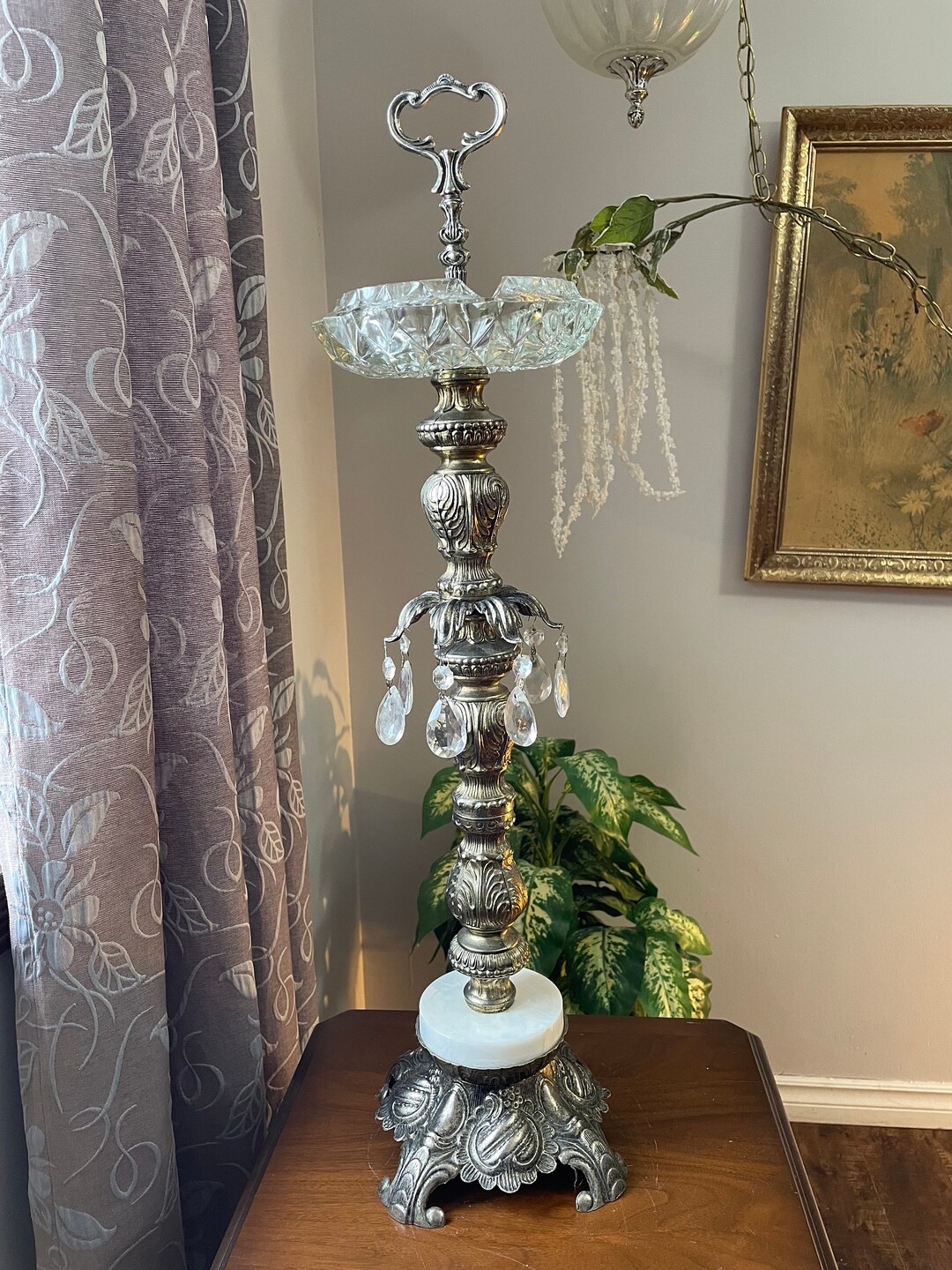 Hollywood Regency 1940's Standing Ashtray Brass Slag - Etsy