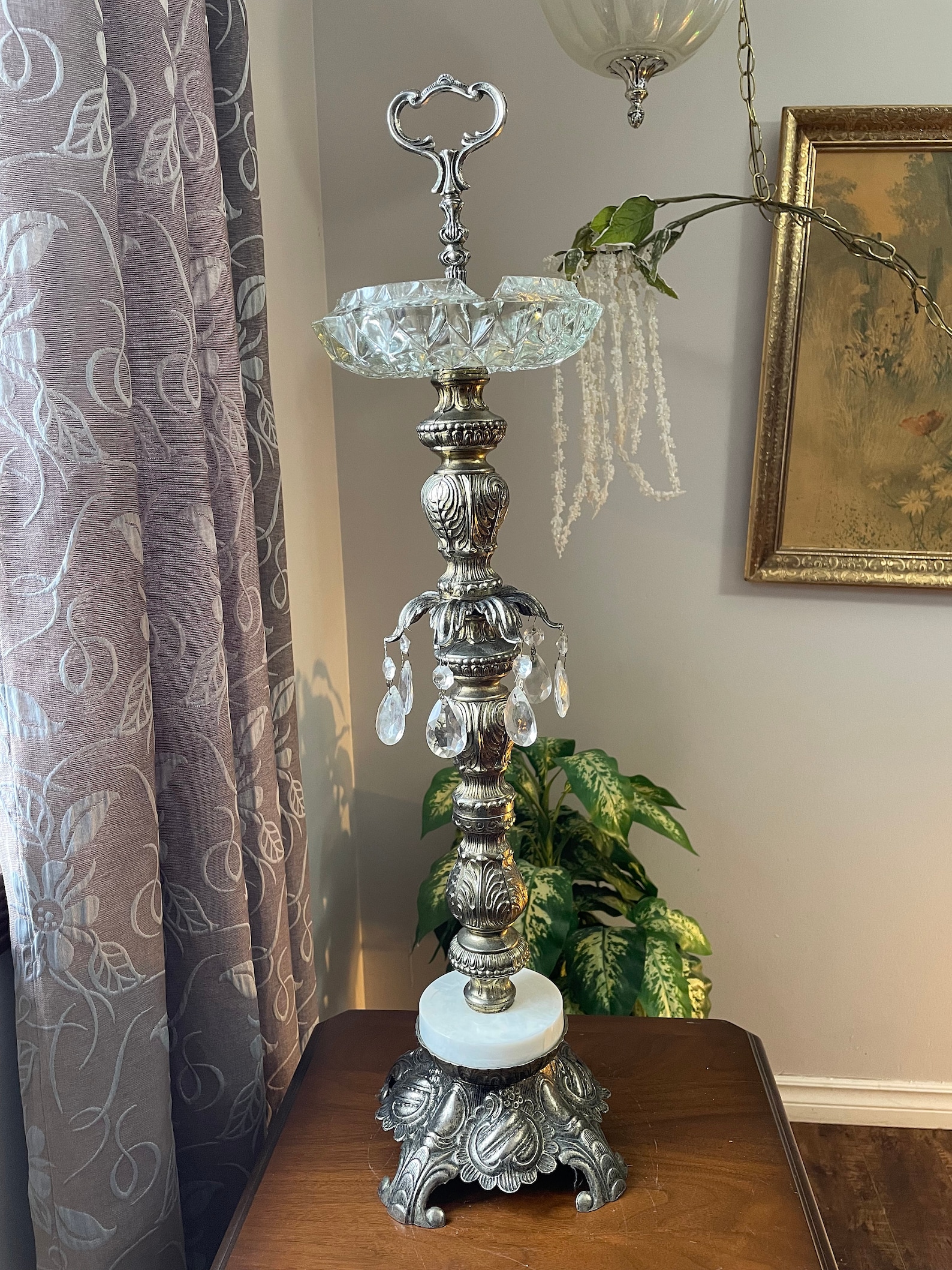 Hollywood Regency 1940's Standing Ashtray Brass Slag - Etsy