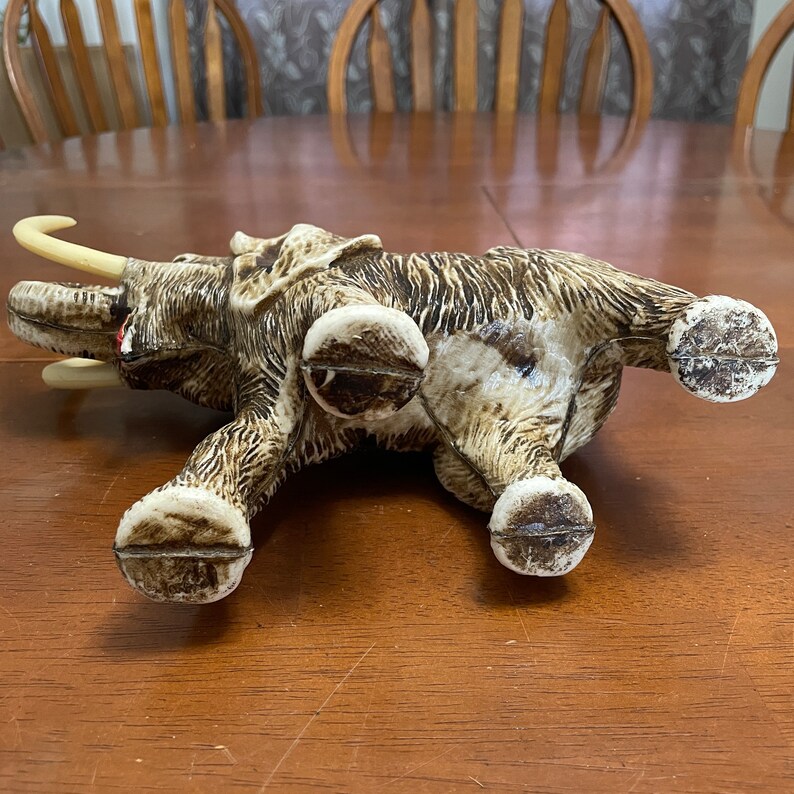 Celluloid Elephant Statue With Tusks, Tabletop Decor, Office ...