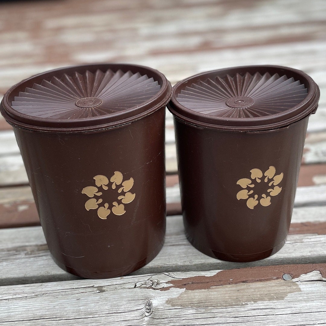 Tupperware Brown Nesting Containers, Cannister, 809 and 810, Starburst ...