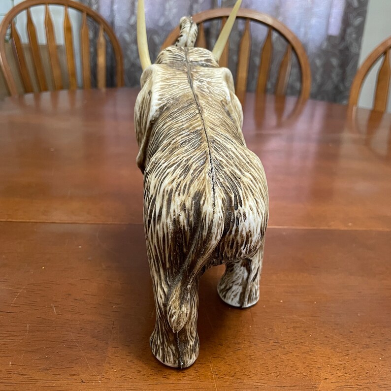 Celluloid Elephant Statue With Tusks, Tabletop Decor, Office ...