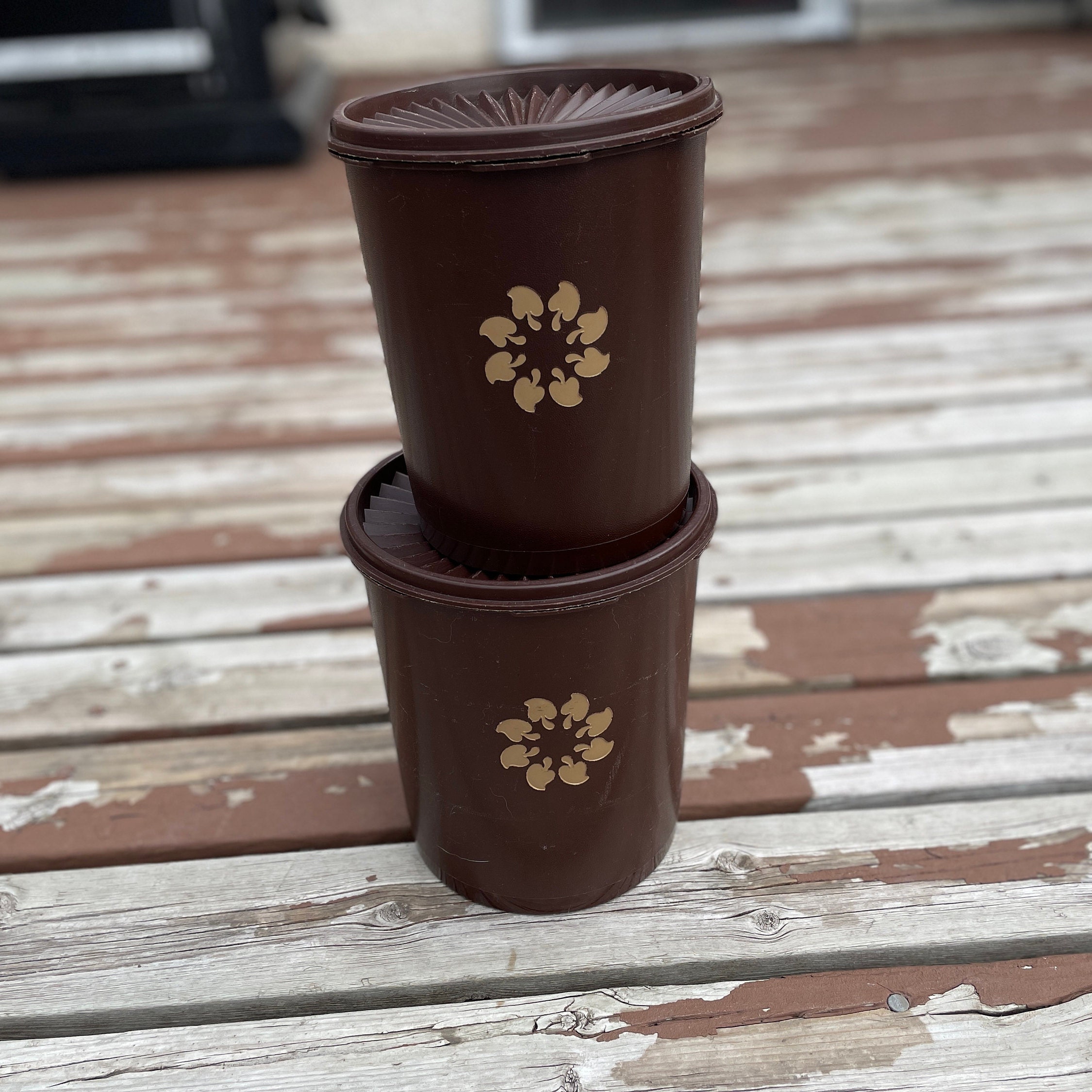 Tupperware Brown Nesting Containers, Cannister, 809 and 810, Starburst ...