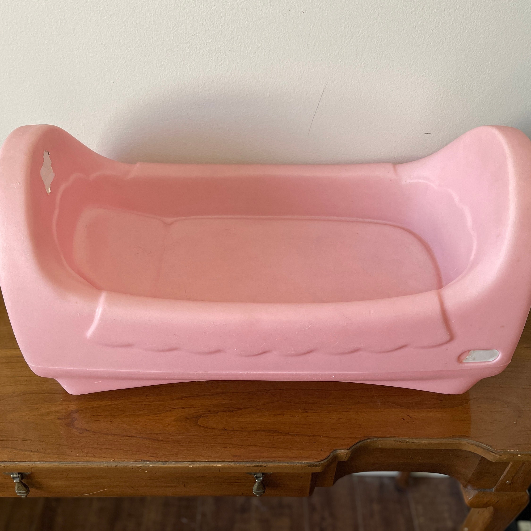 Little Tikes Pink Doll Size Cradle, Blow Mold Cradle, Plastic Cradle ...