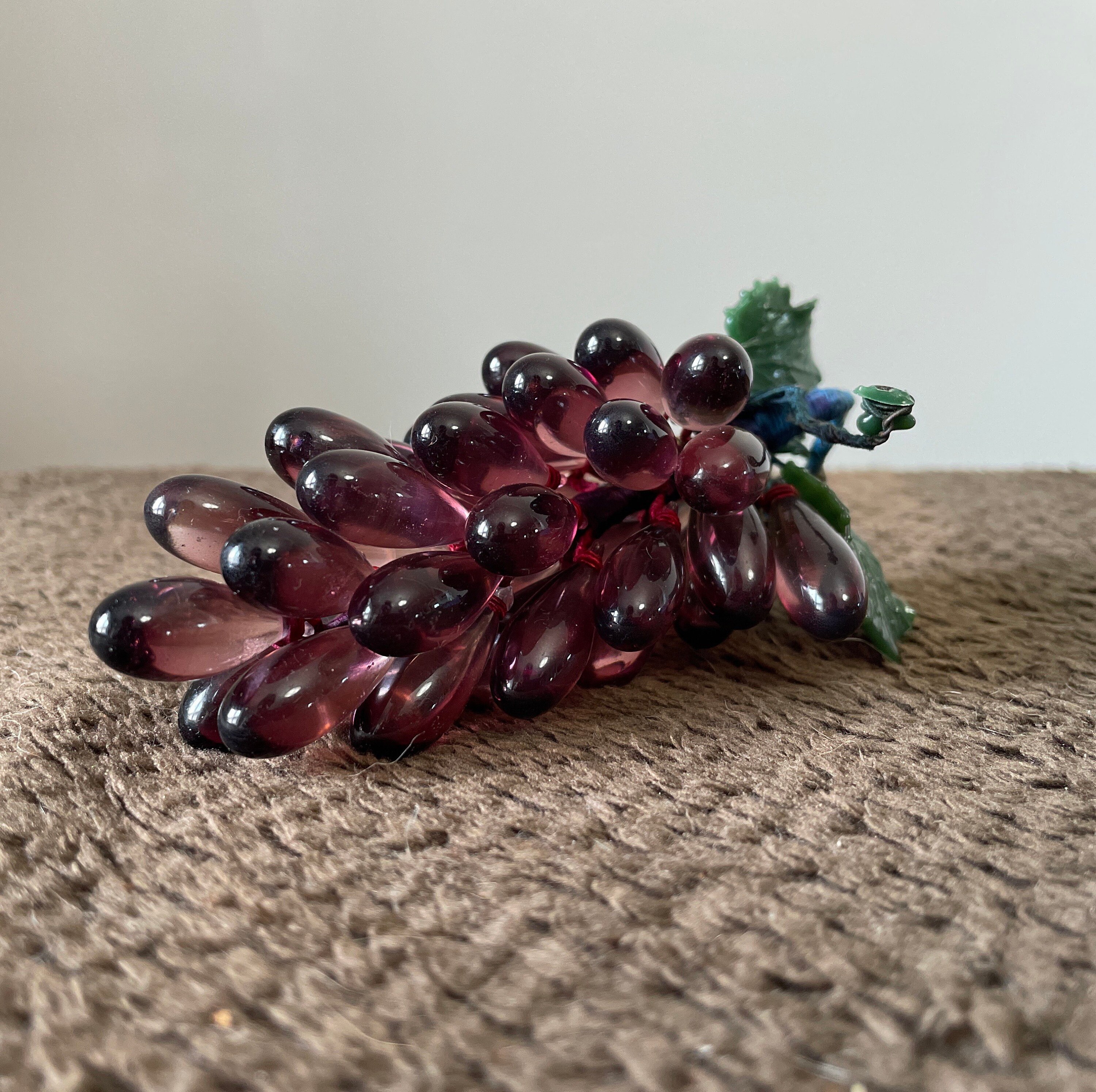 Purple Glass Grapes, Grape Cluster, Tabletop Decor, Wine, Glass Fruit ...