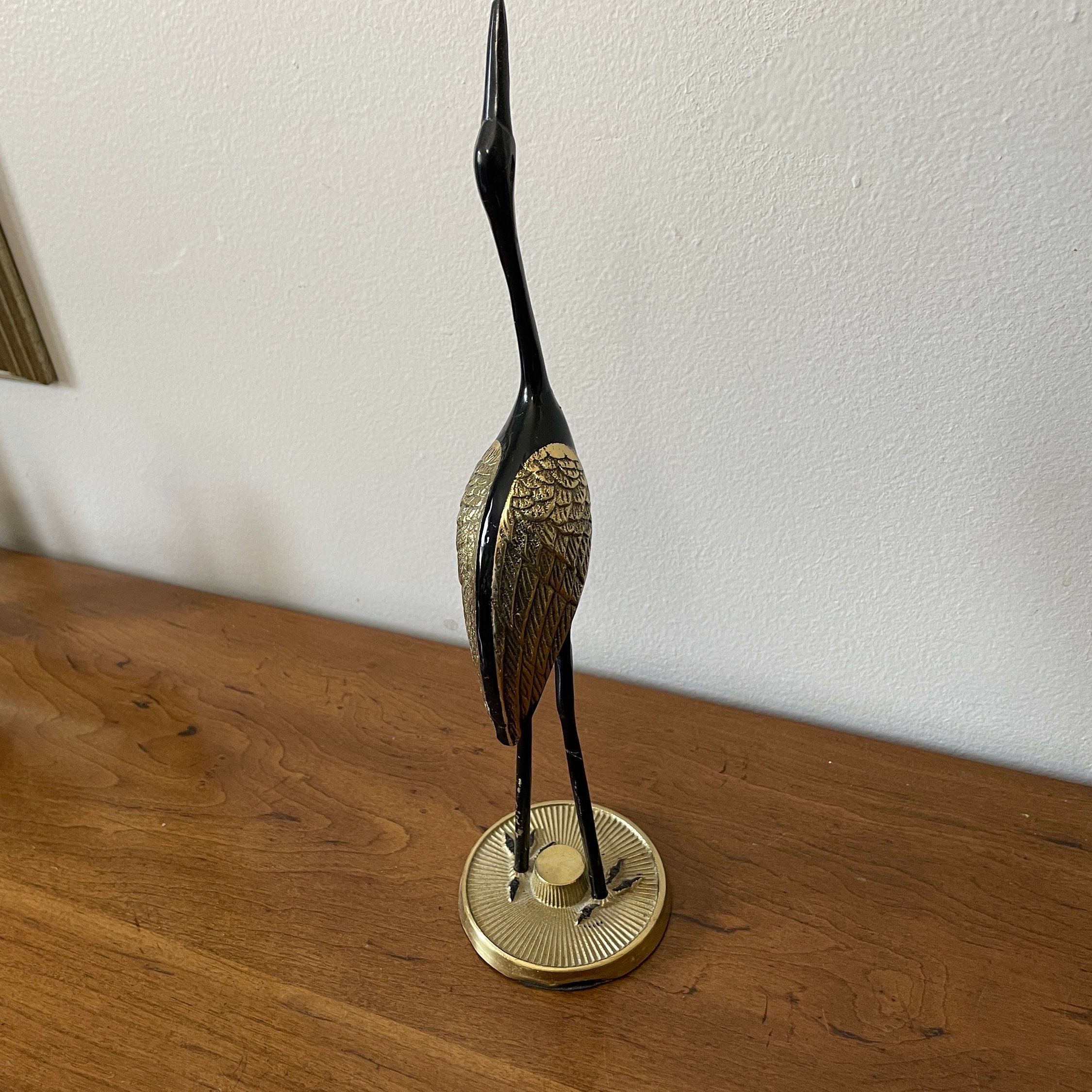 Brass Black Crane Long Legged Bird Long Neck Bird the - Etsy