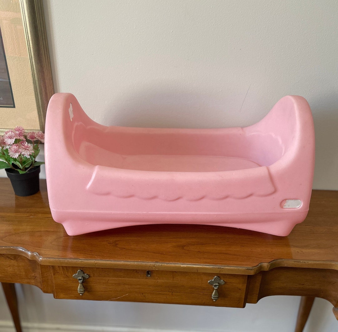 Little Tikes Pink Doll Size Cradle, Blow Mold Cradle, Plastic Cradle ...