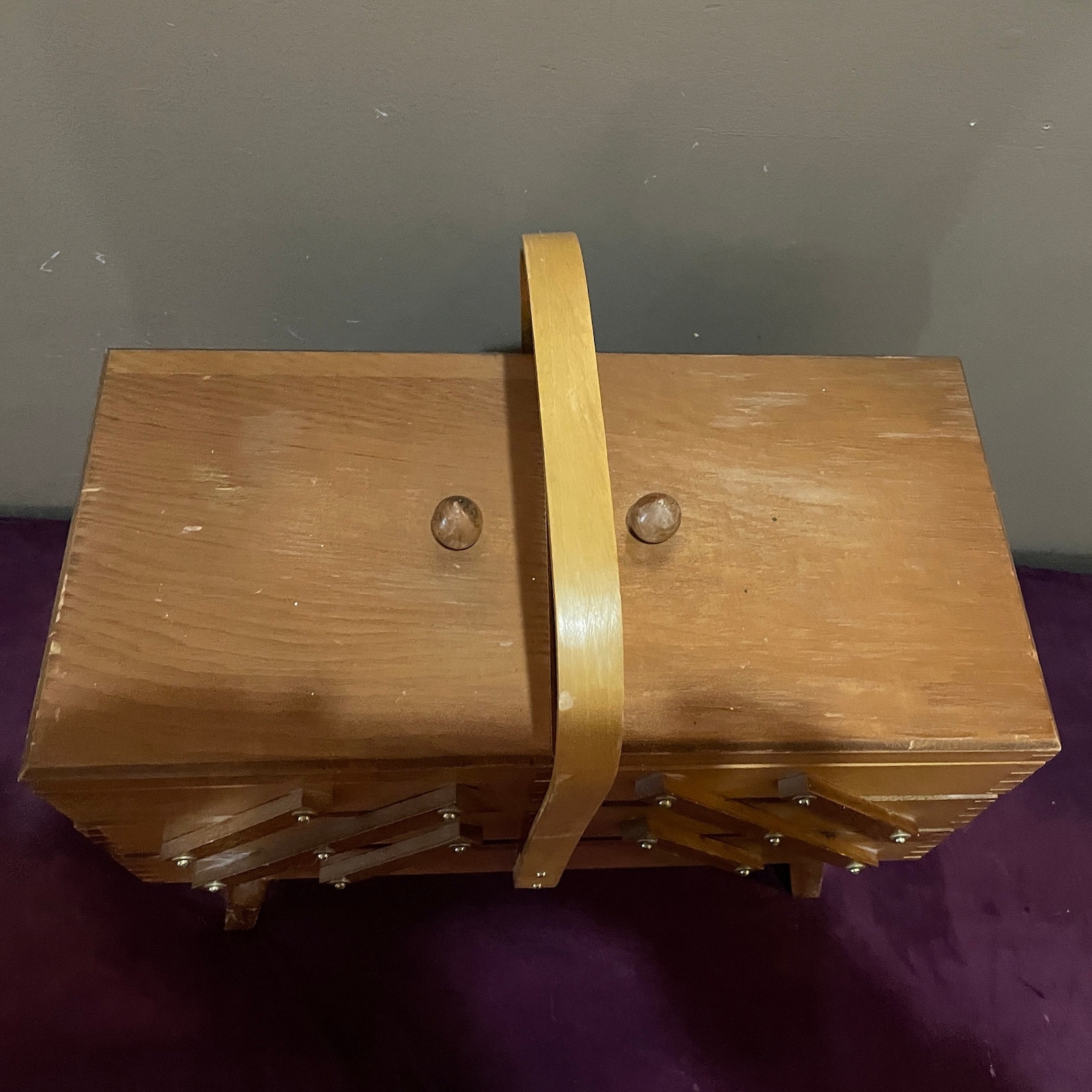 Accordion Sewing Box, Wood Fold-out Box, Cantilever Sewing Box, Sewing ...