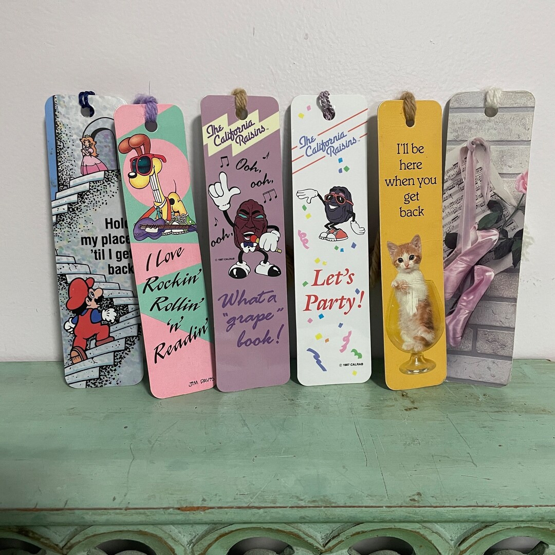 BOOK MARKS, Garfield, Odie, Princess Peach, Mario, California Raisin ...