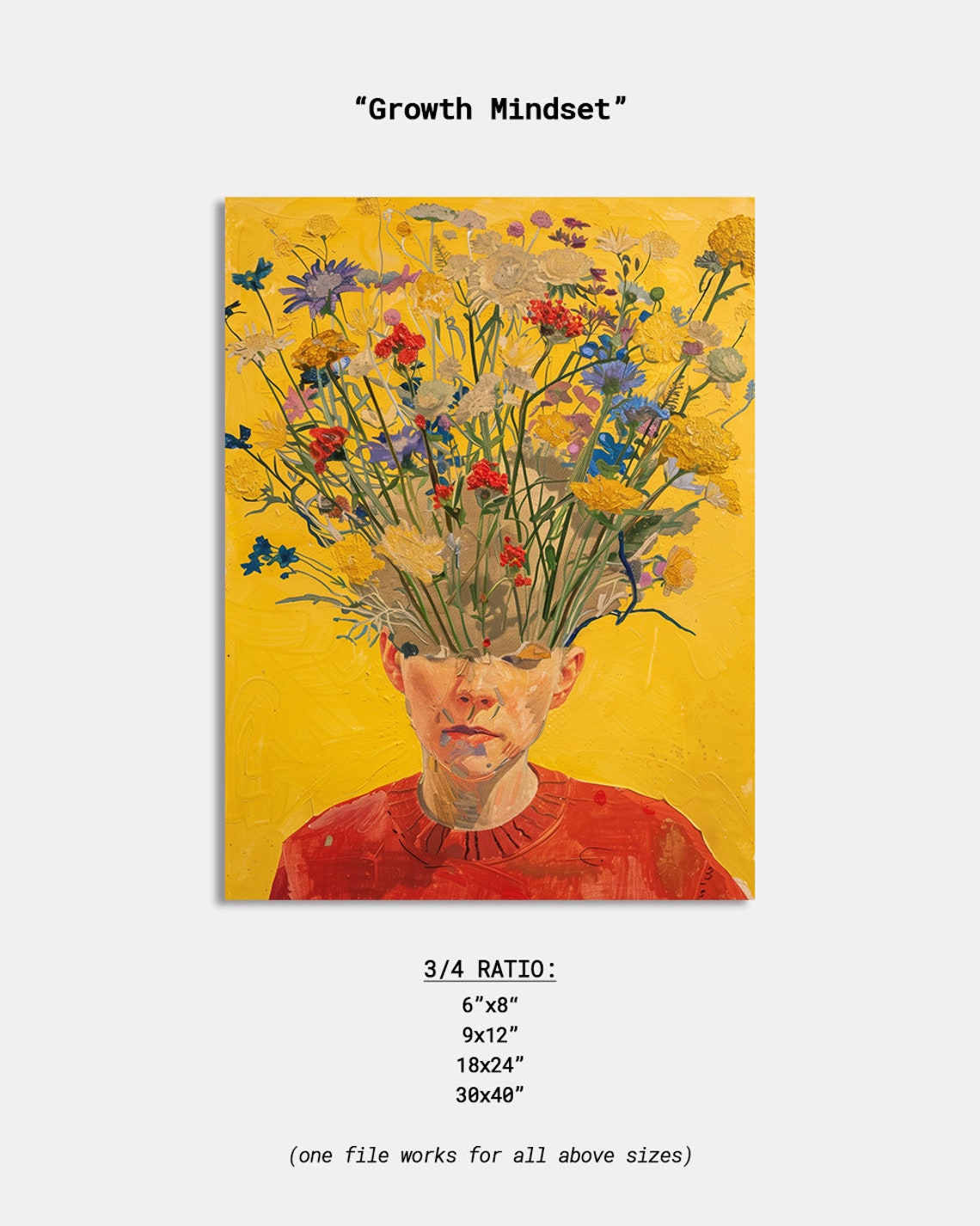 Growth Mindset - Abstract Wildflower Print - Original Printable Art - Etsy