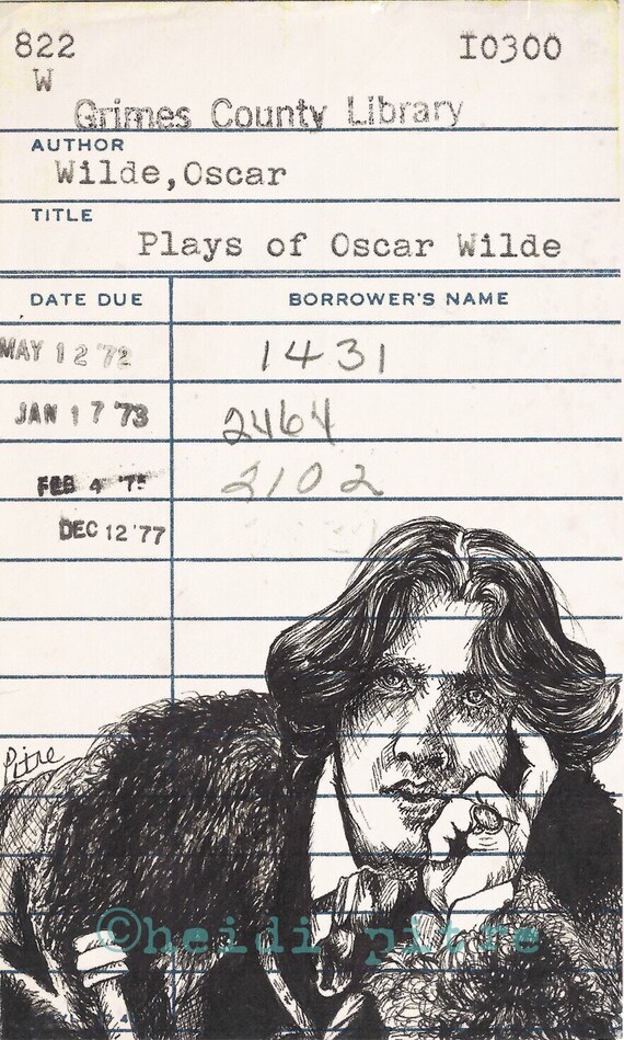 Oscar Wilde Upcycled Library Card Print | Etsy
