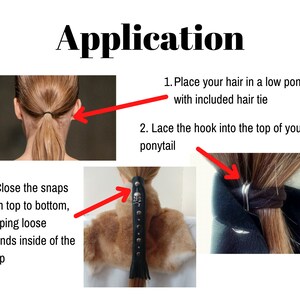 11 INCH BLACK Leather Motorcycle Hair Wrap| Hair Protector, Ponytail ...