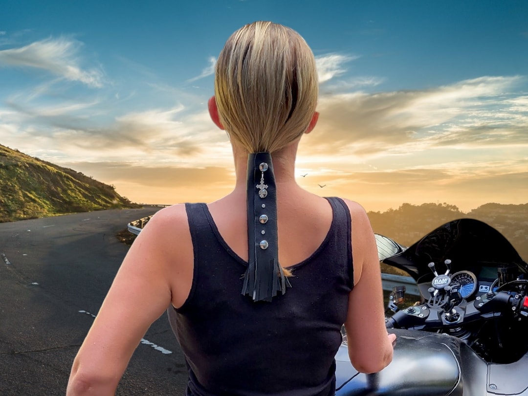 BLACK Leather Hair Wrap 5 Inches up 22 Inches Hair Protector in Long ...