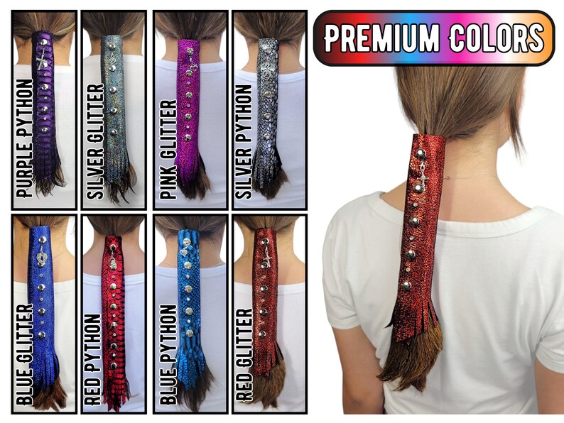 Motorcycle Hair Wrap Silver Leather Snakeskin 5" - 22" in | Bike Helmet ...