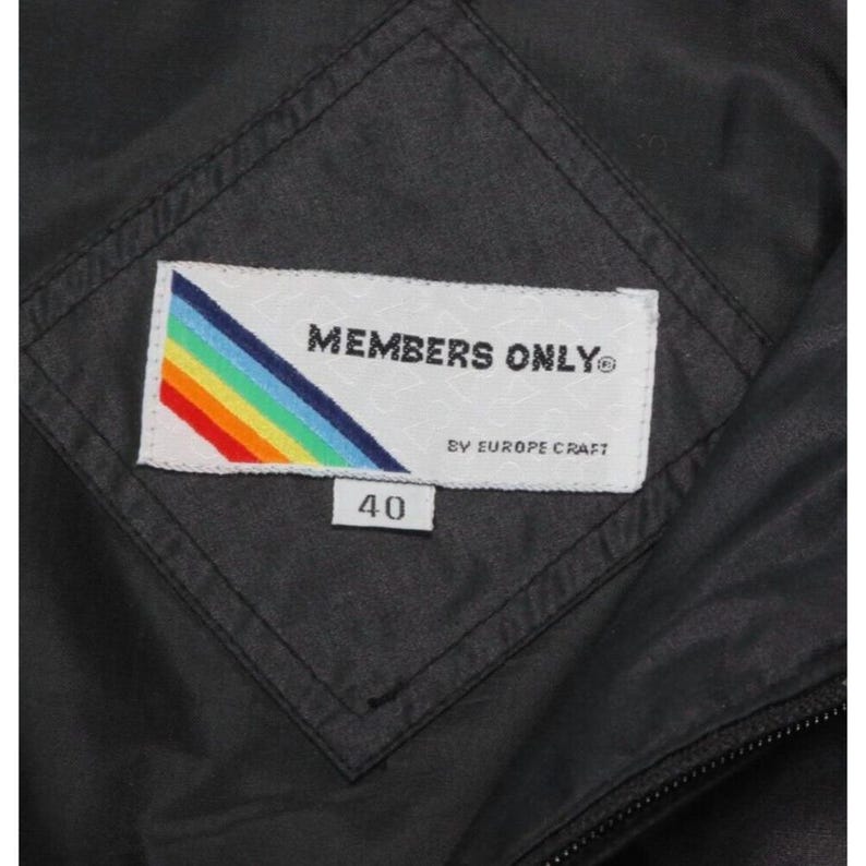 Vintage 80s MEMBERS ONLY Black Mens Europe Craft Moto Bomber Jacket Sz ...