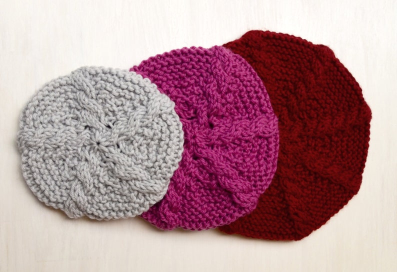 Cable Beret Knitting Pattern. Beret Knitting Pattern. Hat. Knitting ...
