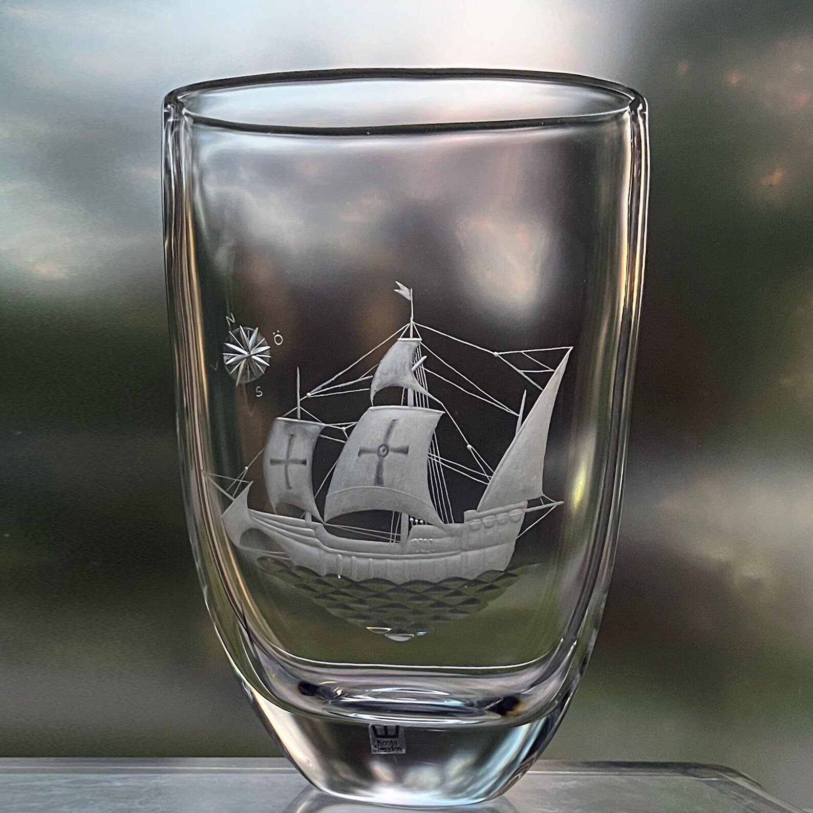 Kosta Lindstrand "la Santa Maria" Very Large Vase Engraved Christopher ...