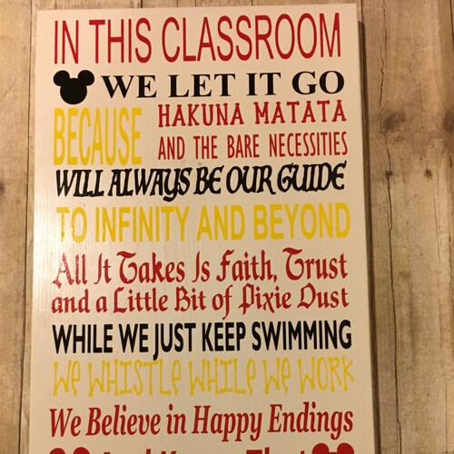 In This Classroom We Let It Go We Do Disney Classroom Decor | Etsy