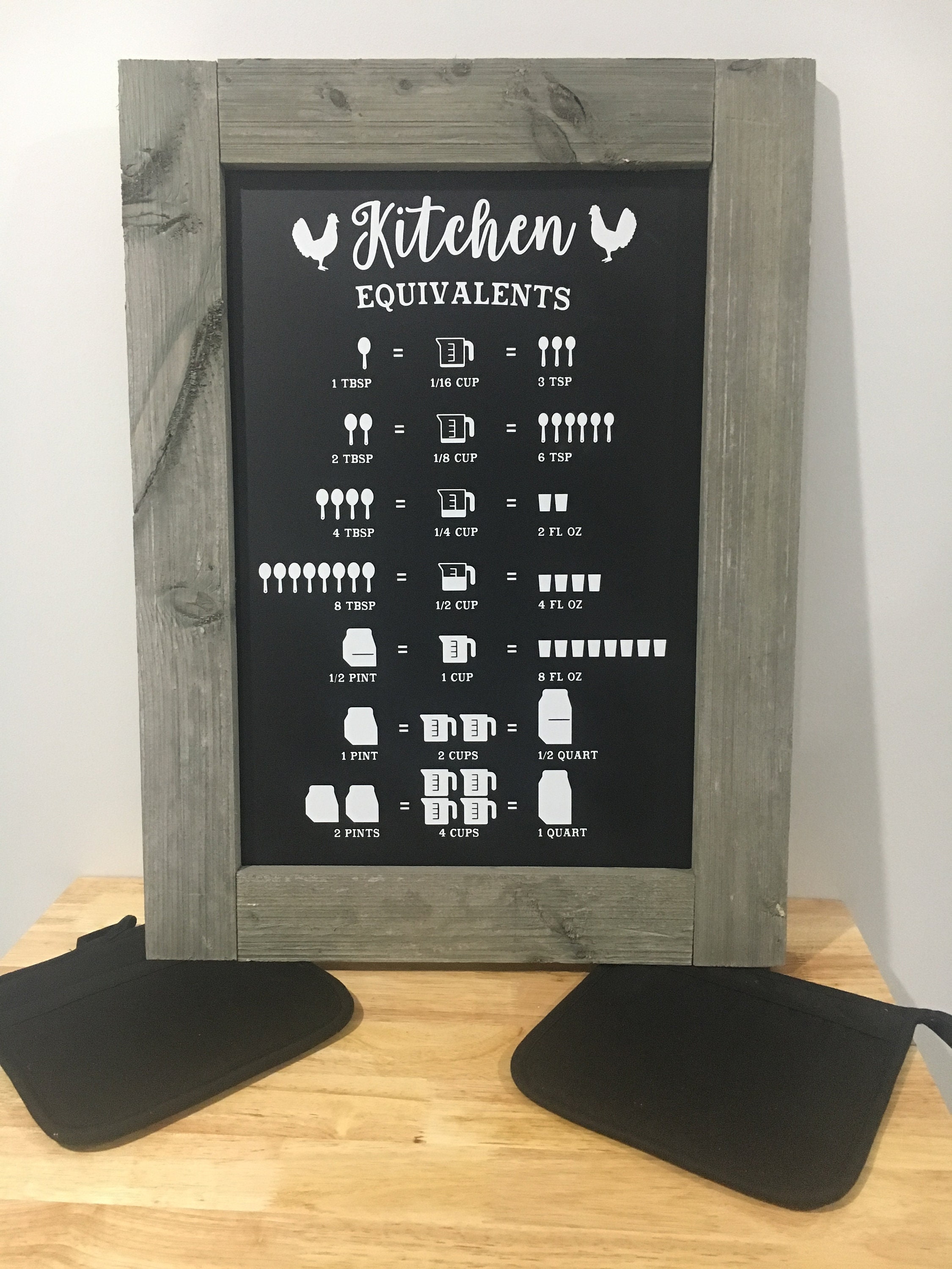 Kitchen Measurement Equivalent Sign Farmhouse Kitchen Sign | Etsy