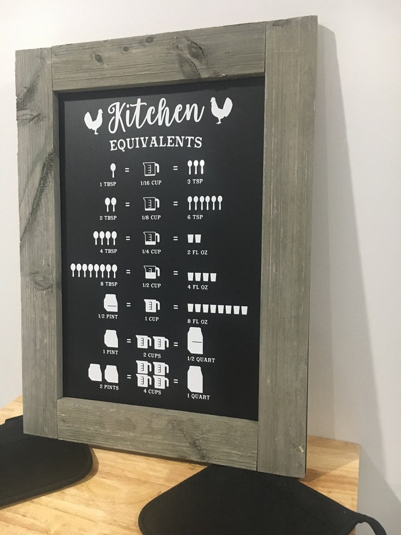 Kitchen Measurement Equivalent Sign Farmhouse Kitchen Sign | Etsy