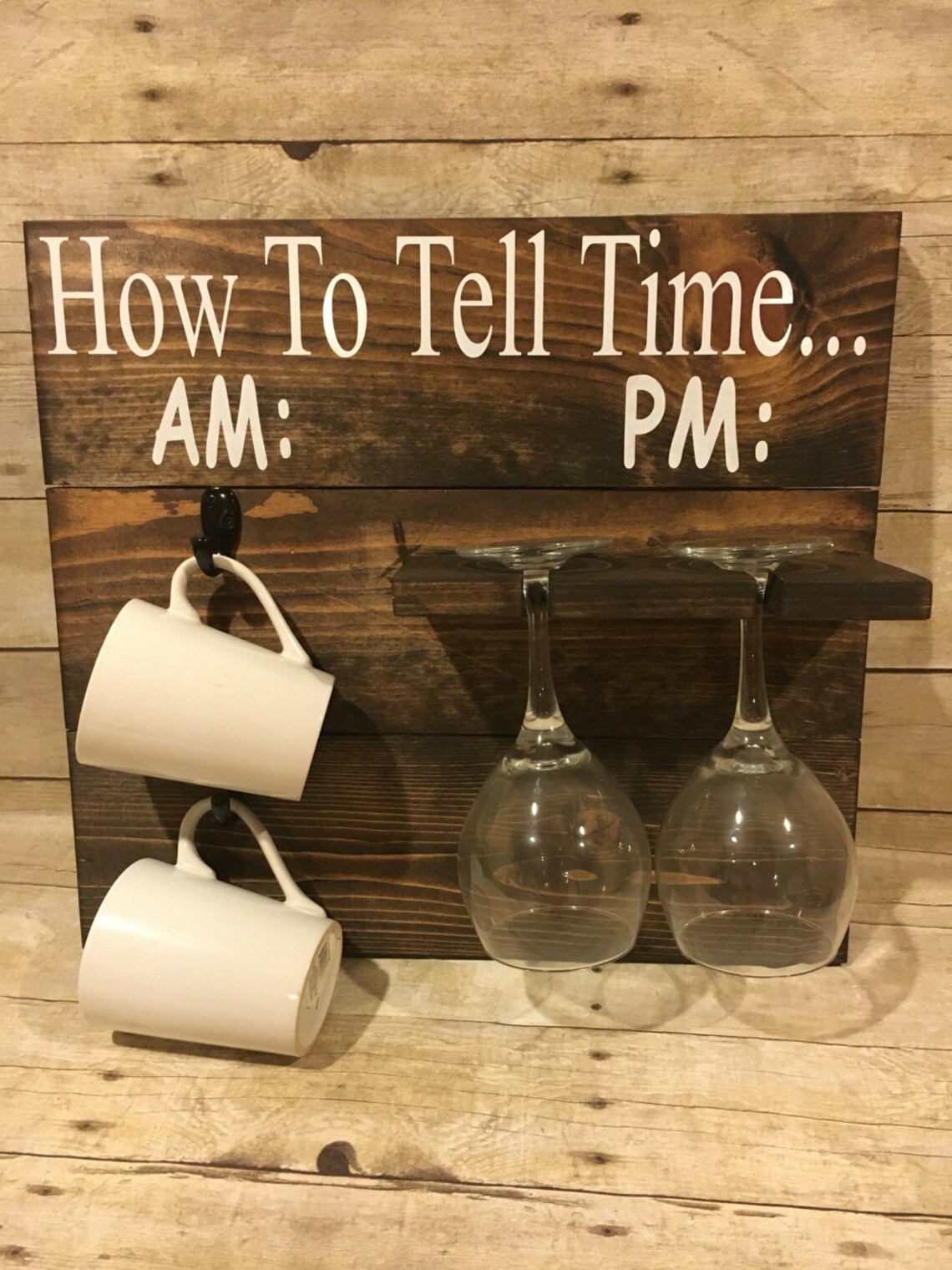 How to Tell Time, How to Tell Time Coffee/wine Glass Holder, AM PM Sign ...