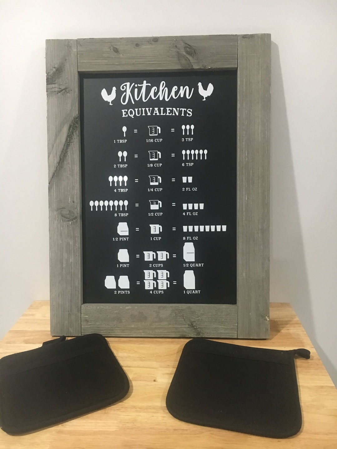 Kitchen Measurement Equivalent Sign, Farmhouse Kitchen Sign ...