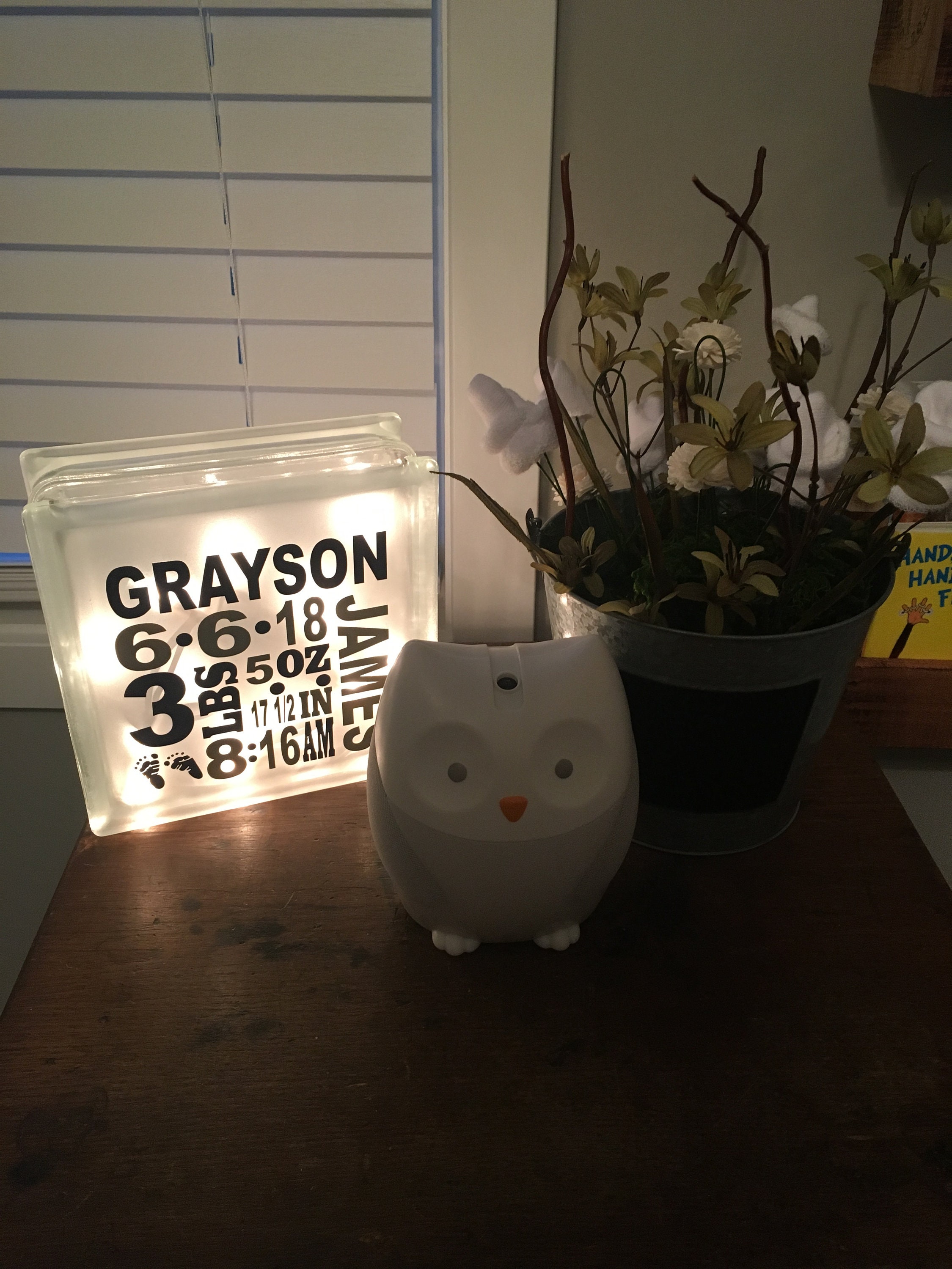 Baby Birth Stats Glass Block Baby Birth Stats Glass Block - Etsy