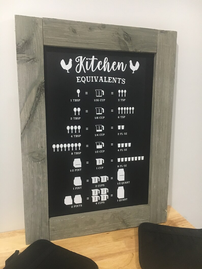 Kitchen Measurement Equivalent Sign Farmhouse Kitchen Sign | Etsy