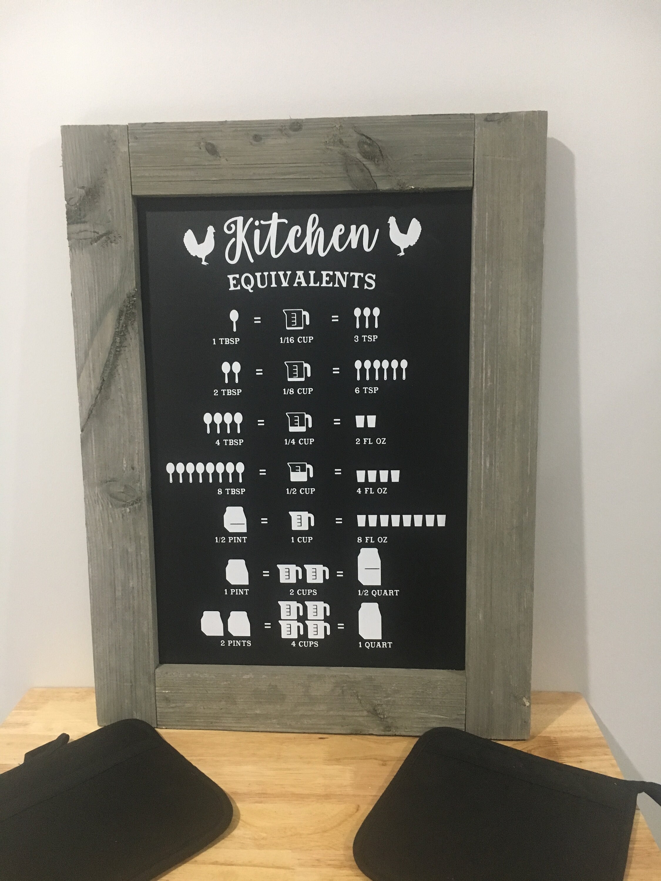 Kitchen Measurement Equivalent Sign Farmhouse Kitchen Sign | Etsy