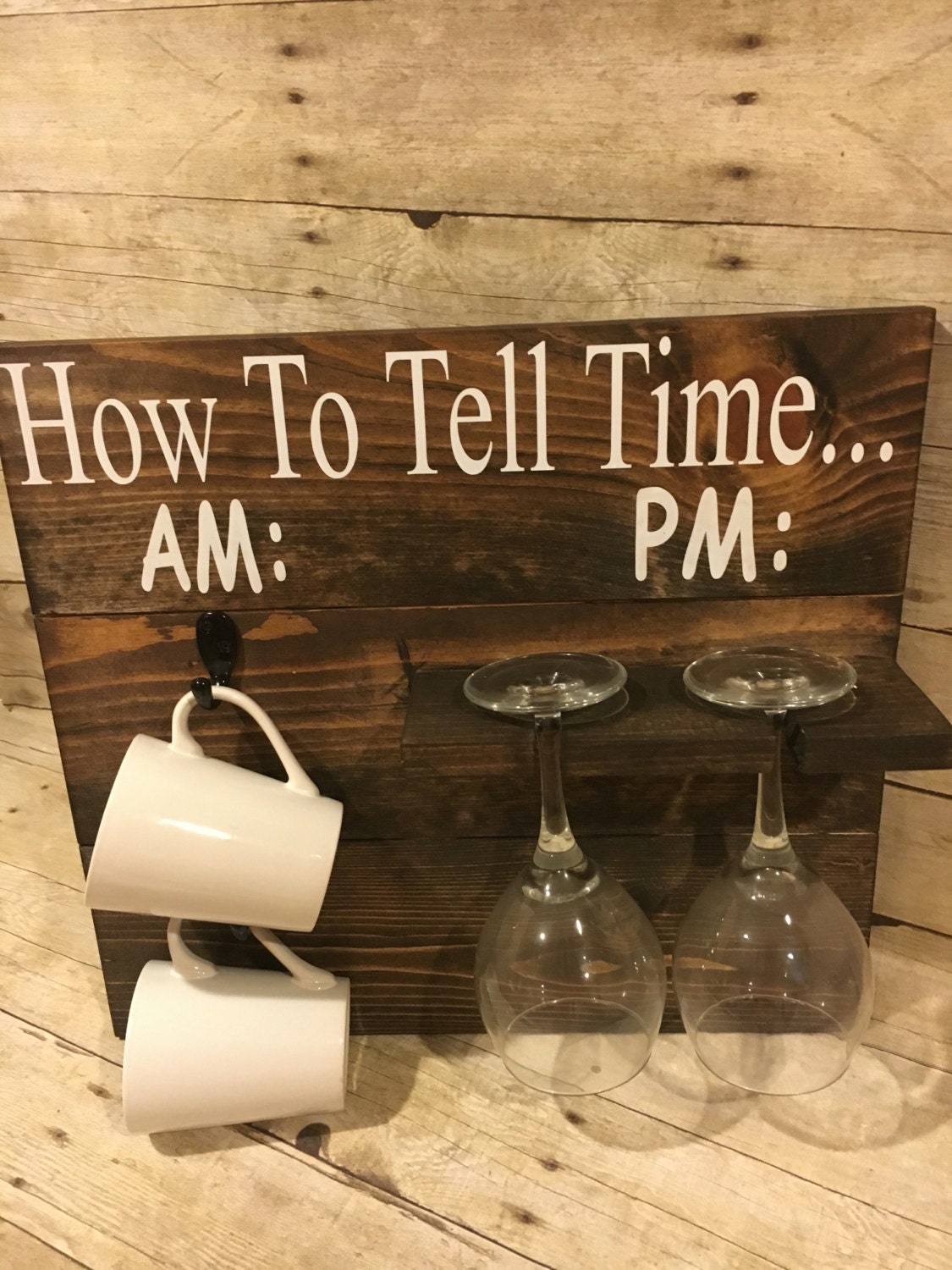 How to Tell Time, How to Tell Time Coffee/wine Glass Holder, AM PM Sign ...