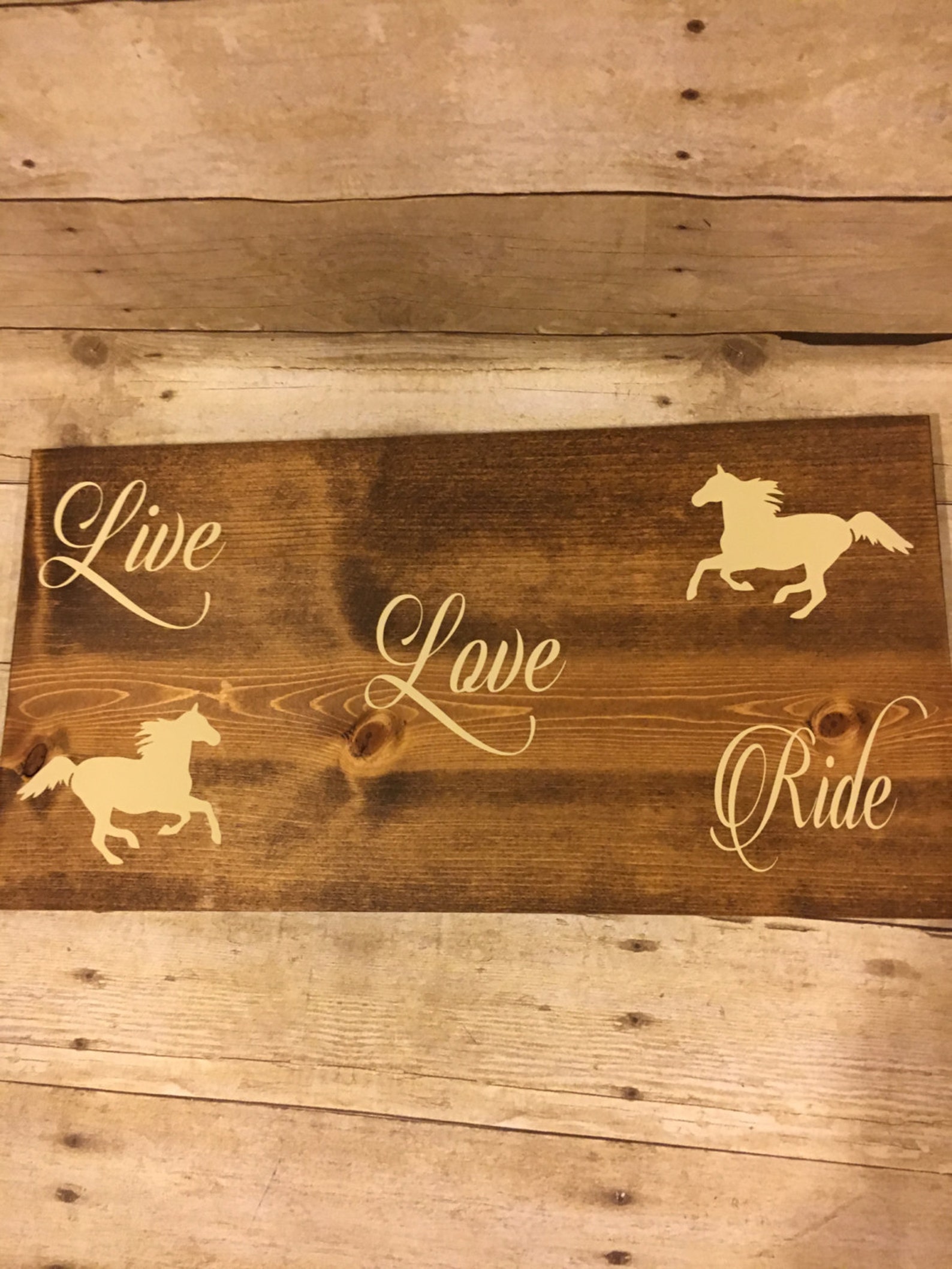 Live Love Ride - Horse Riding Sign - Gift for Horse Lovers - Cowgirl ...