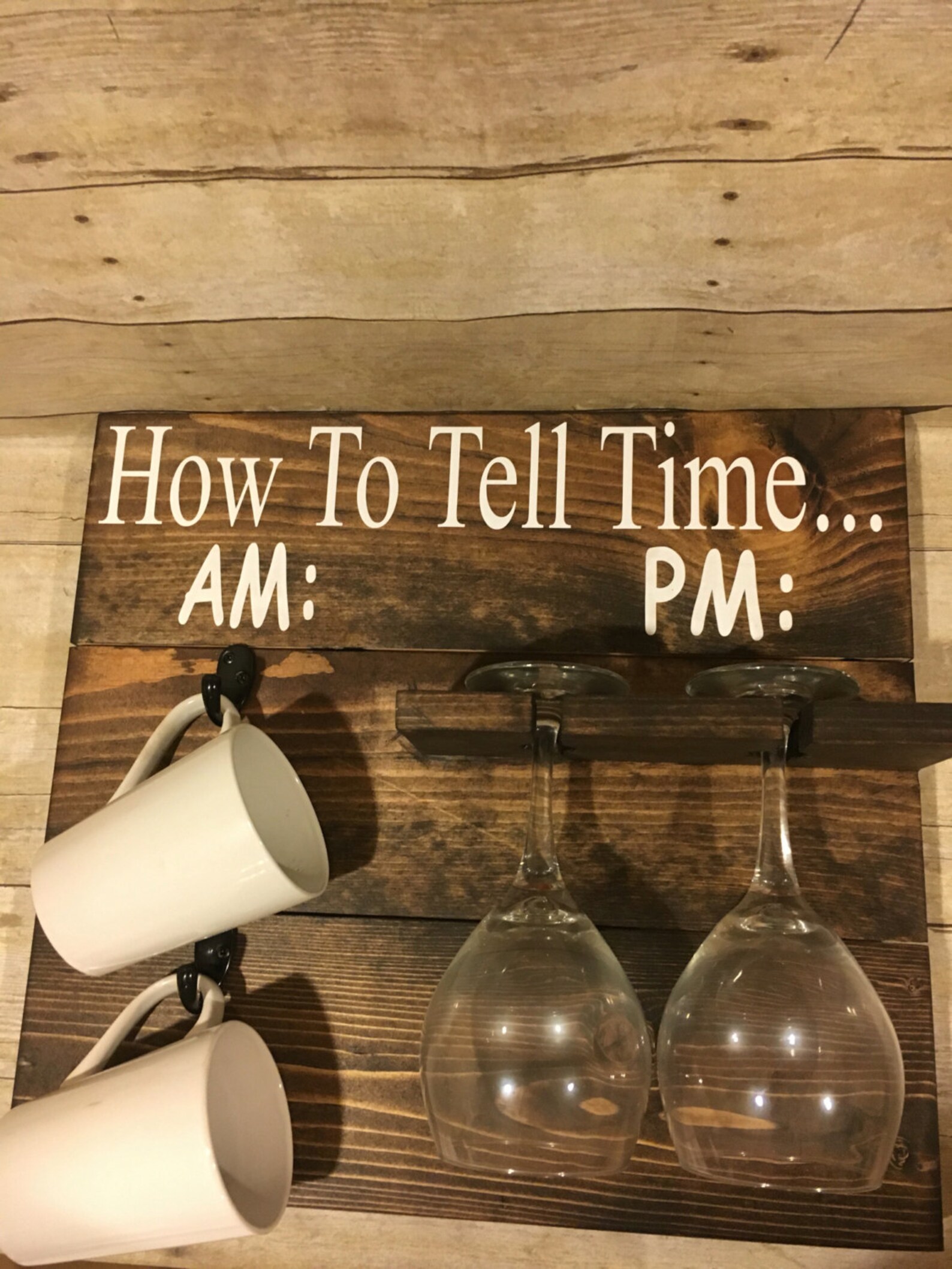 How to Tell Time, How to Tell Time Coffee/wine Glass Holder, AM PM Sign ...